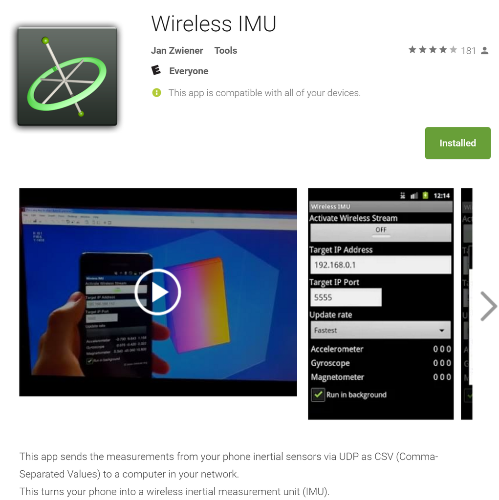 Using The Phone As Wireless Imu To Rotate My Camera Using Raspberry Pi