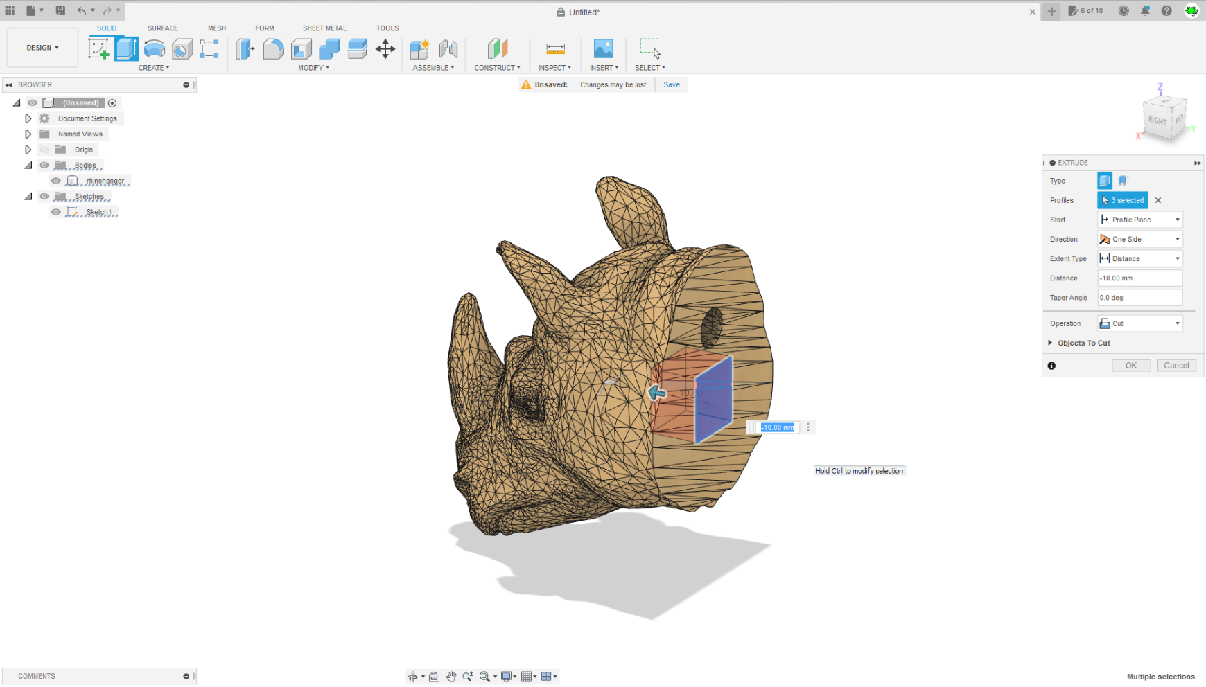 Large STL File Editting With FUSION 360 – Solid Workspace (part 1) : 6 ...