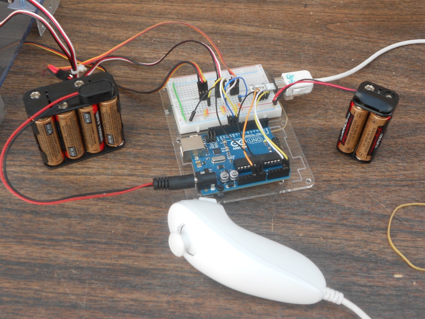 6 Shot Arduino Rubber Band Turret Wii Nunchuck Arduino 5 Steps Instructables