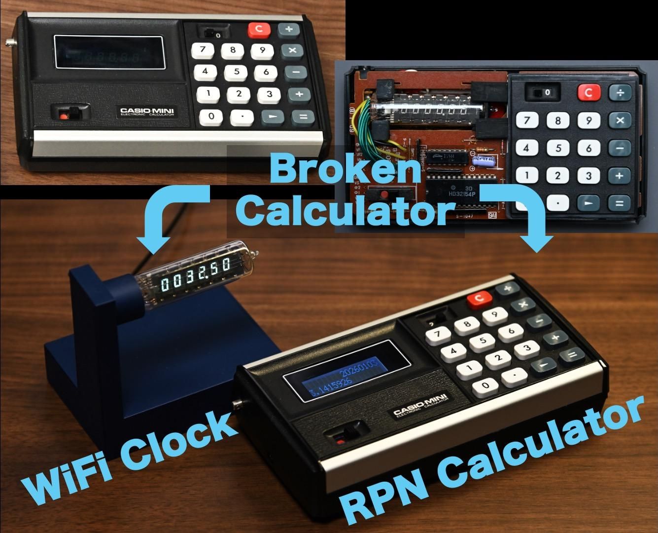 A Modern Calculator and Clock From a Broken 50-Year-Old Calculator : 8 ...
