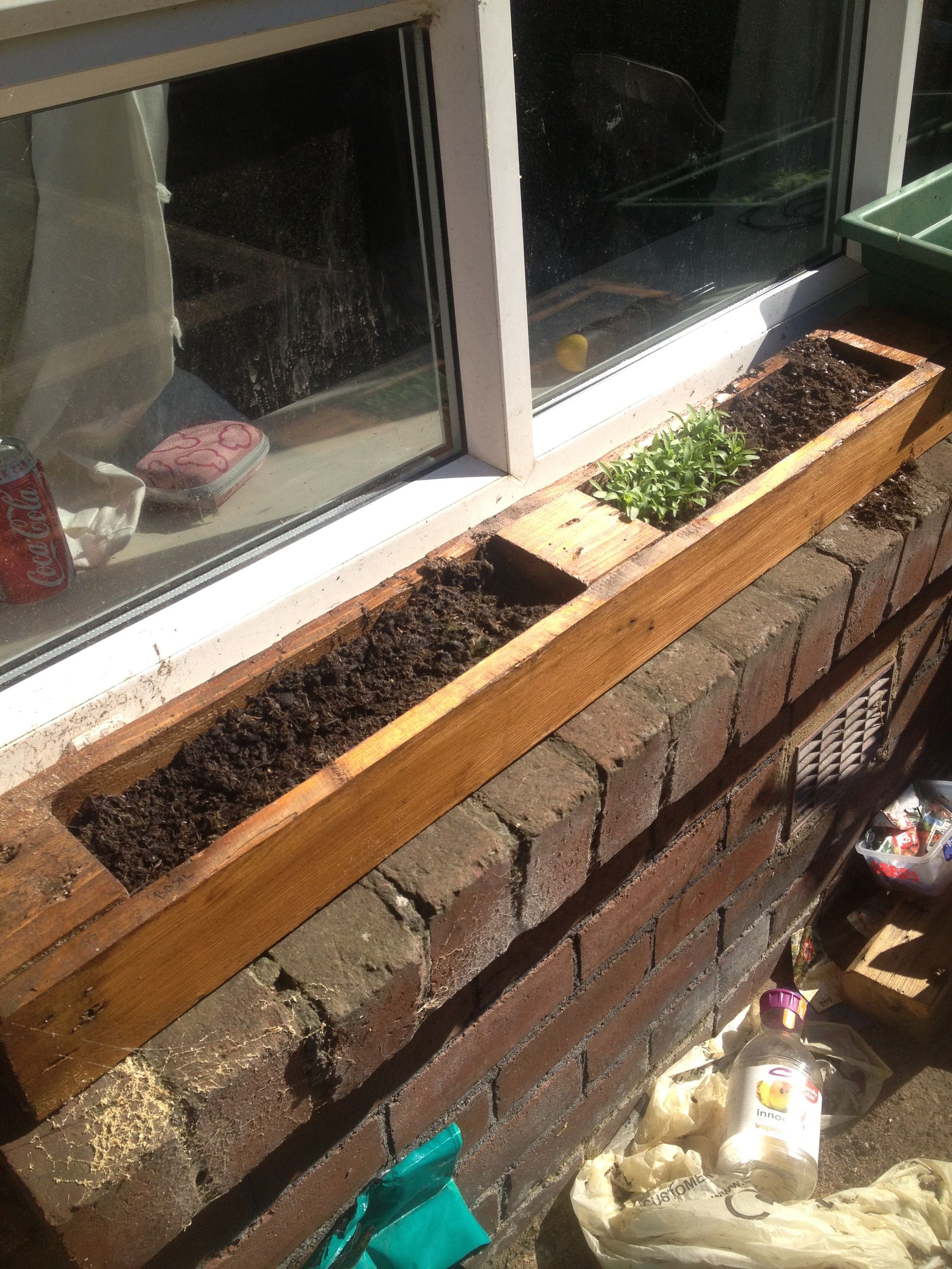 Window Planter Made From Old Pallet. Window Sill Herb Garden : 3 Steps ...