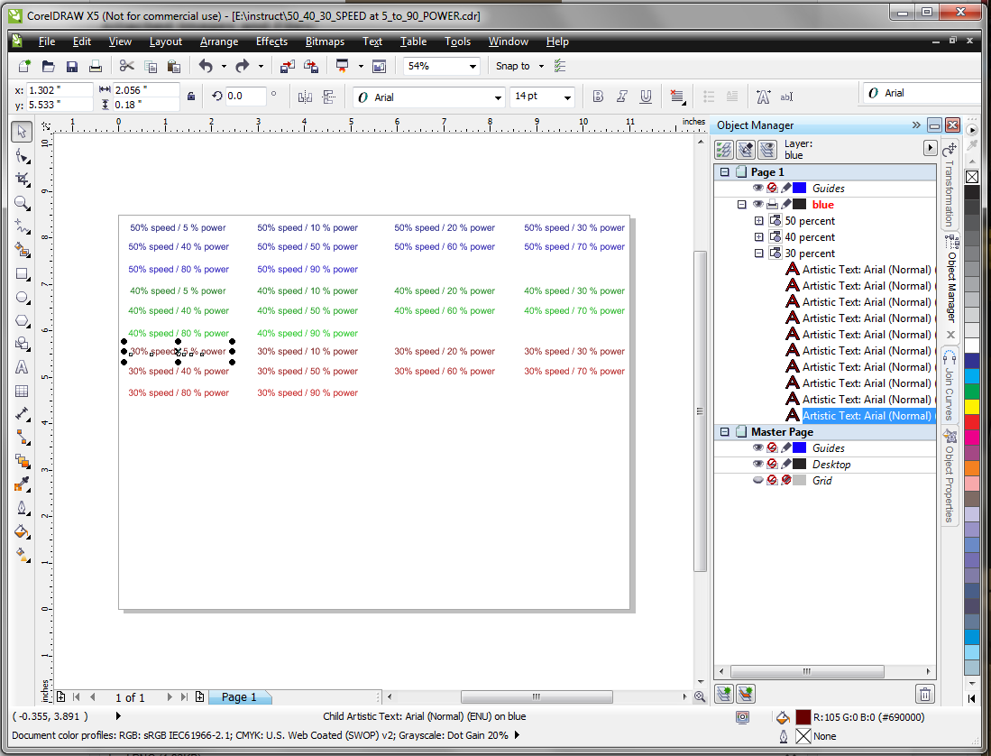 Laser Engraving Test Grid Using Color Mapping : 17 Steps - Instructables