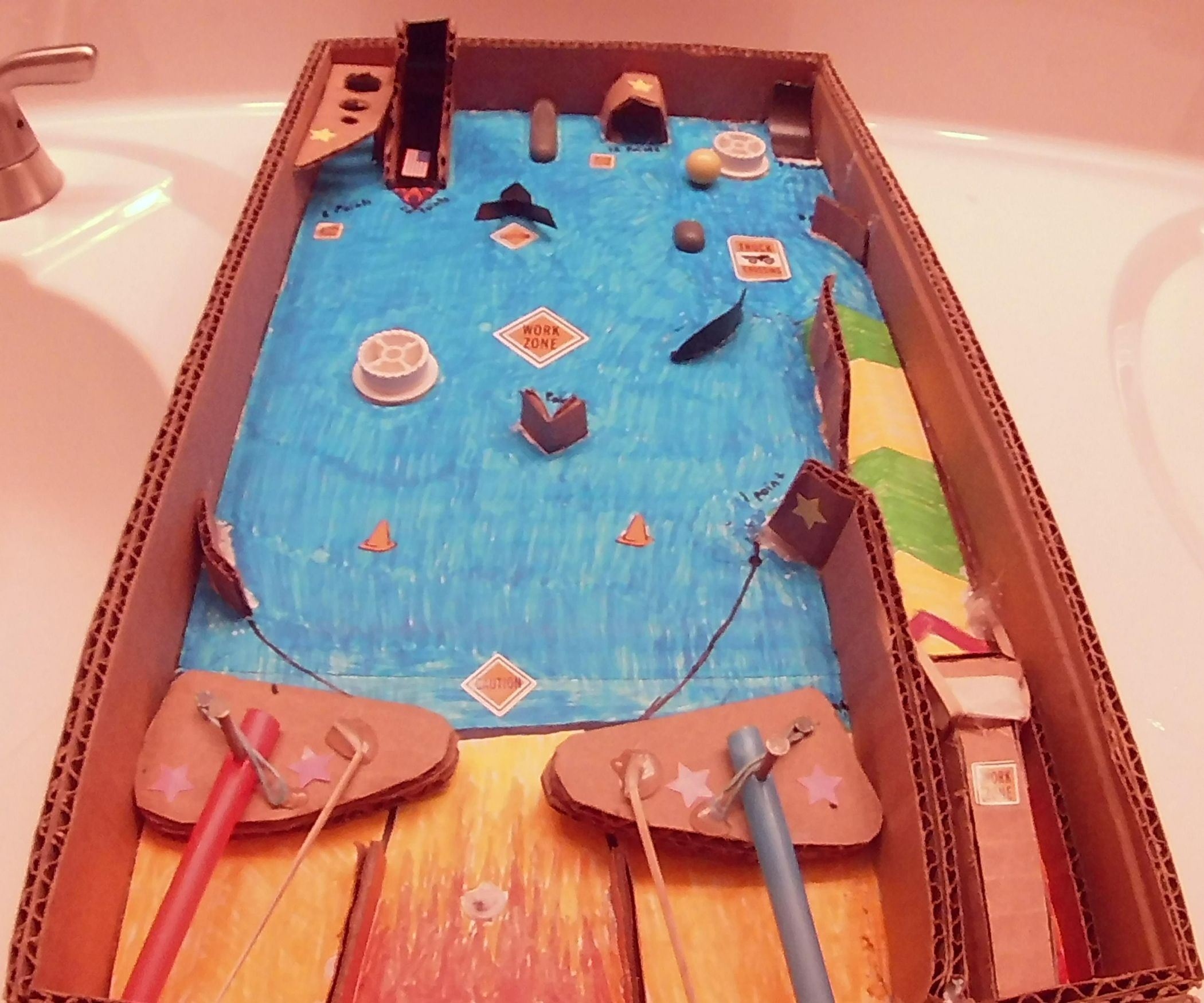 Easy Recycled Cardboard Tabletop Pinball Game : 8 Steps - Instructables