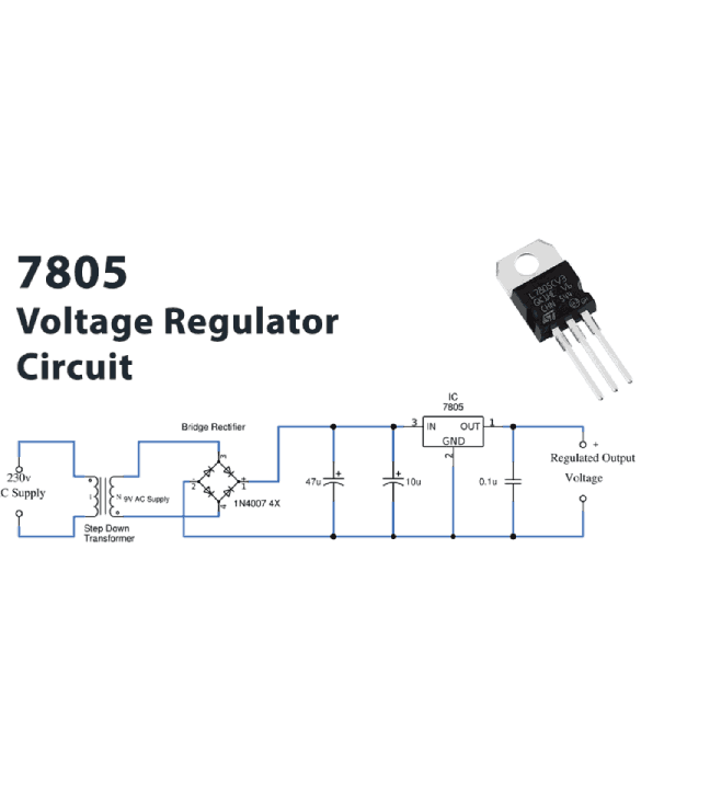 Designing a 5V Voltage Regulator Circuit With L7805CV : 4 Steps - Instructables