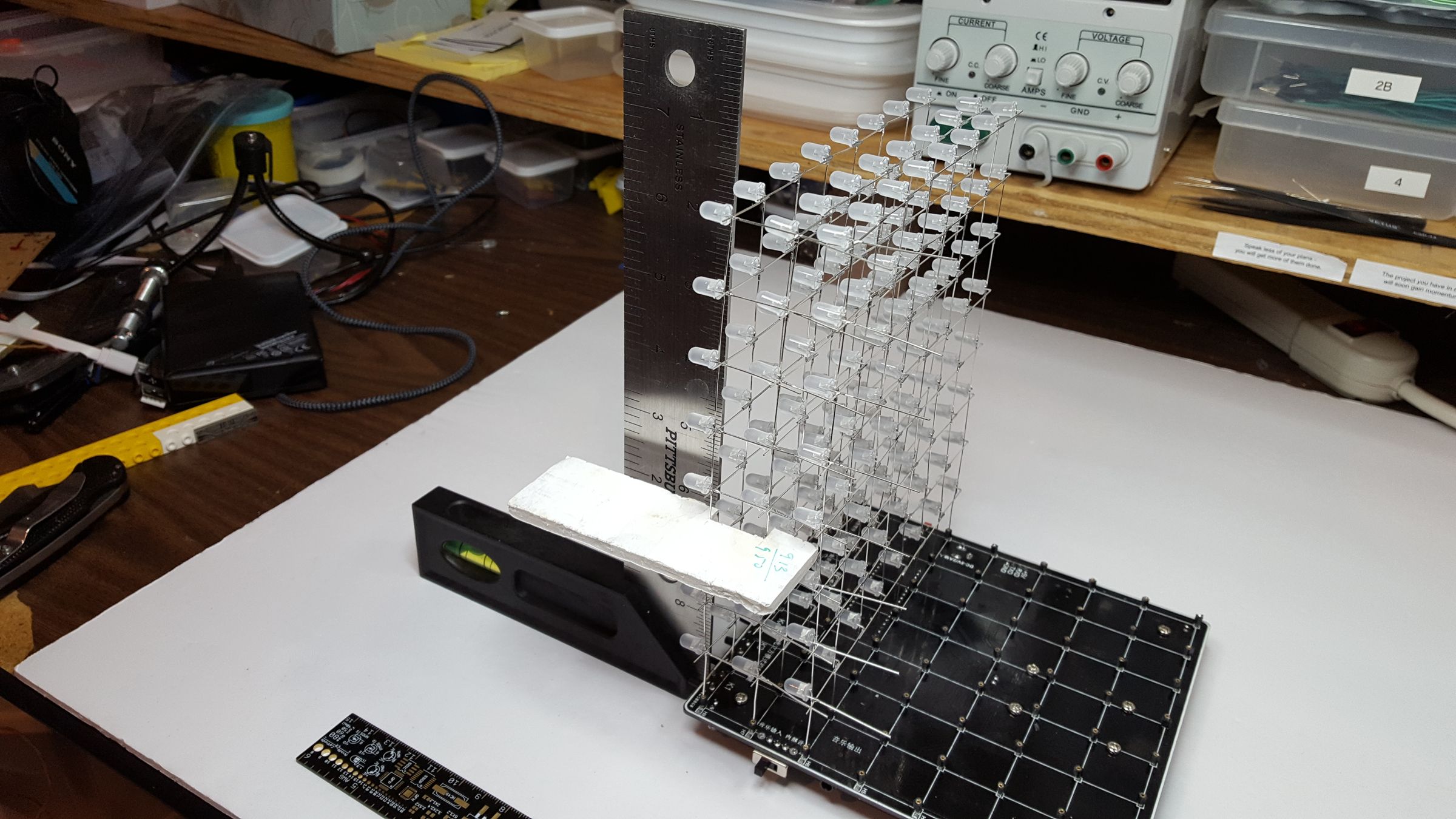 How to Assemble 3D Light Cube Kit 8x8x8 Blue LED MP3 Music Spectrum ...