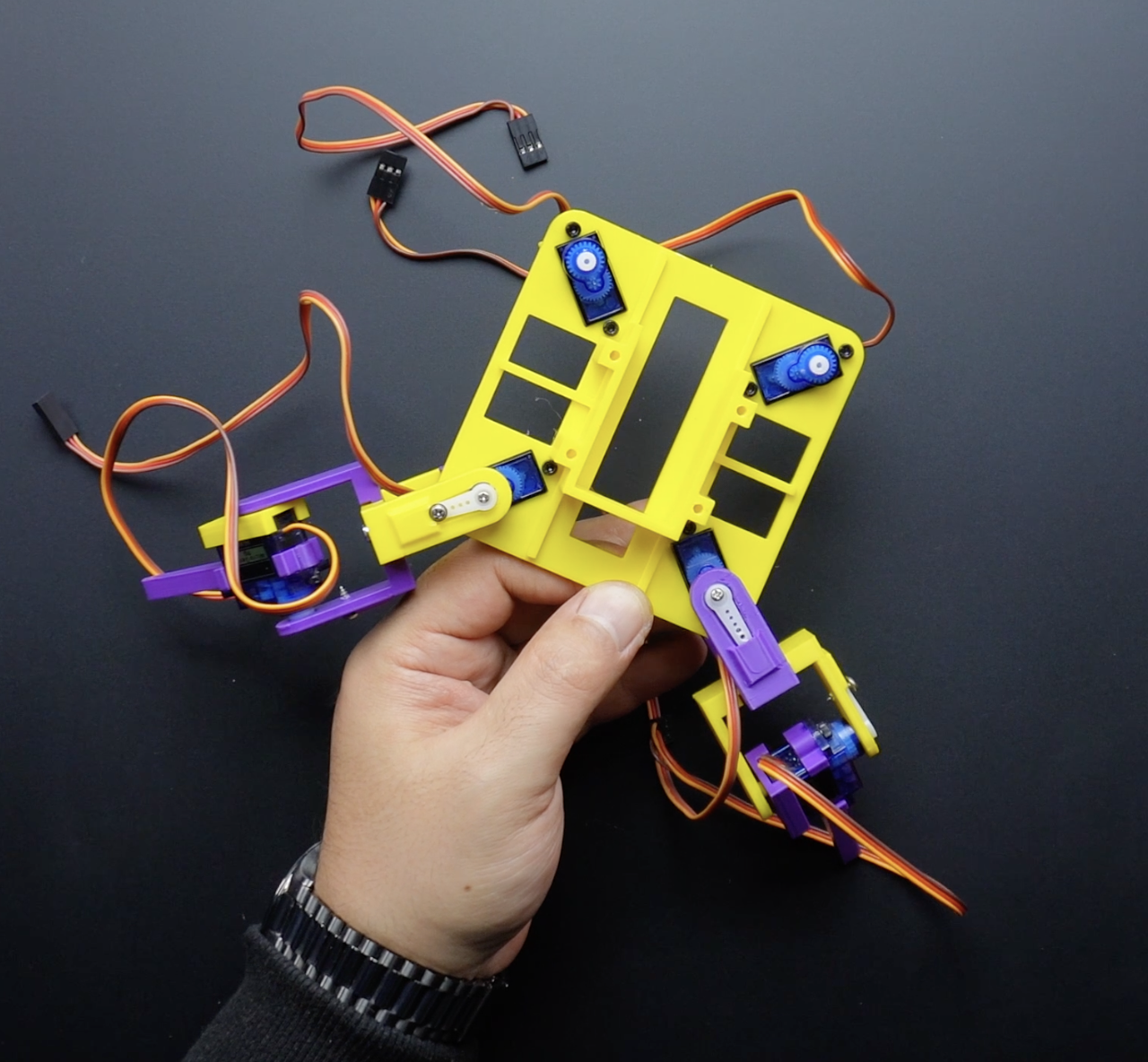 4-Legged Spider Robot With 3D Printed Parts (8 Servo Motors and an ...