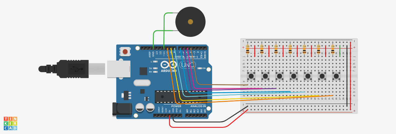 Mini Piano Using Arduino : 4 Steps - Instructables