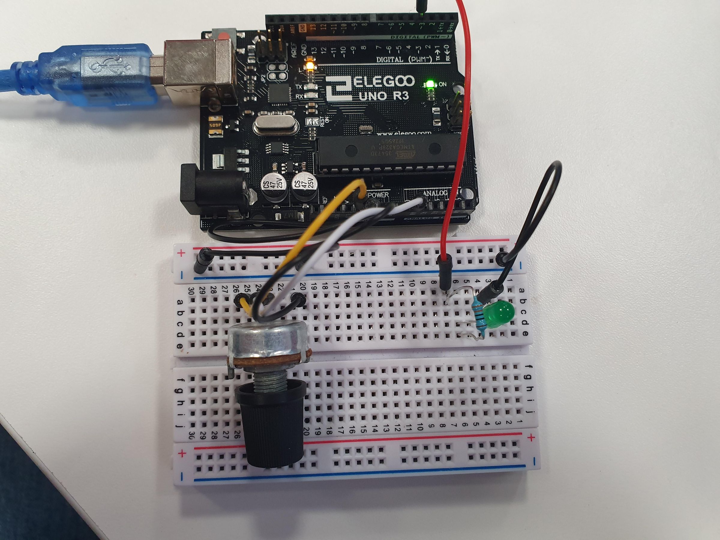 Controlling LED Brightness With a Potentiometer (Arduino) : 3 Steps ...