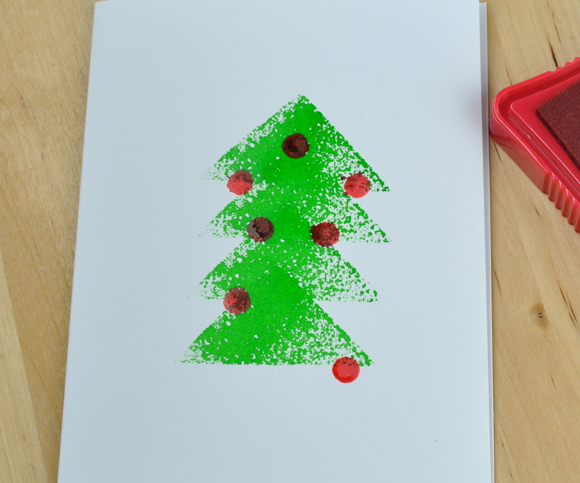 Sponge Stamped Christmas Tree Card : 4 Steps (with Pictures ...