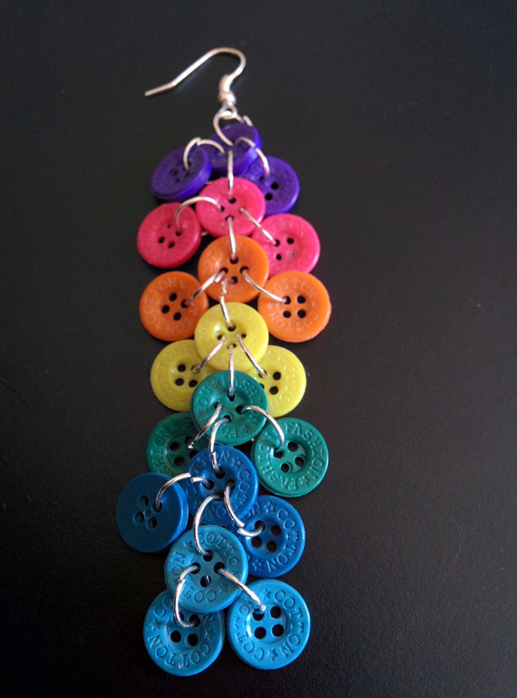 How to Make Rainbow Button Cluster Earrings Easily : 4 Steps (with ...