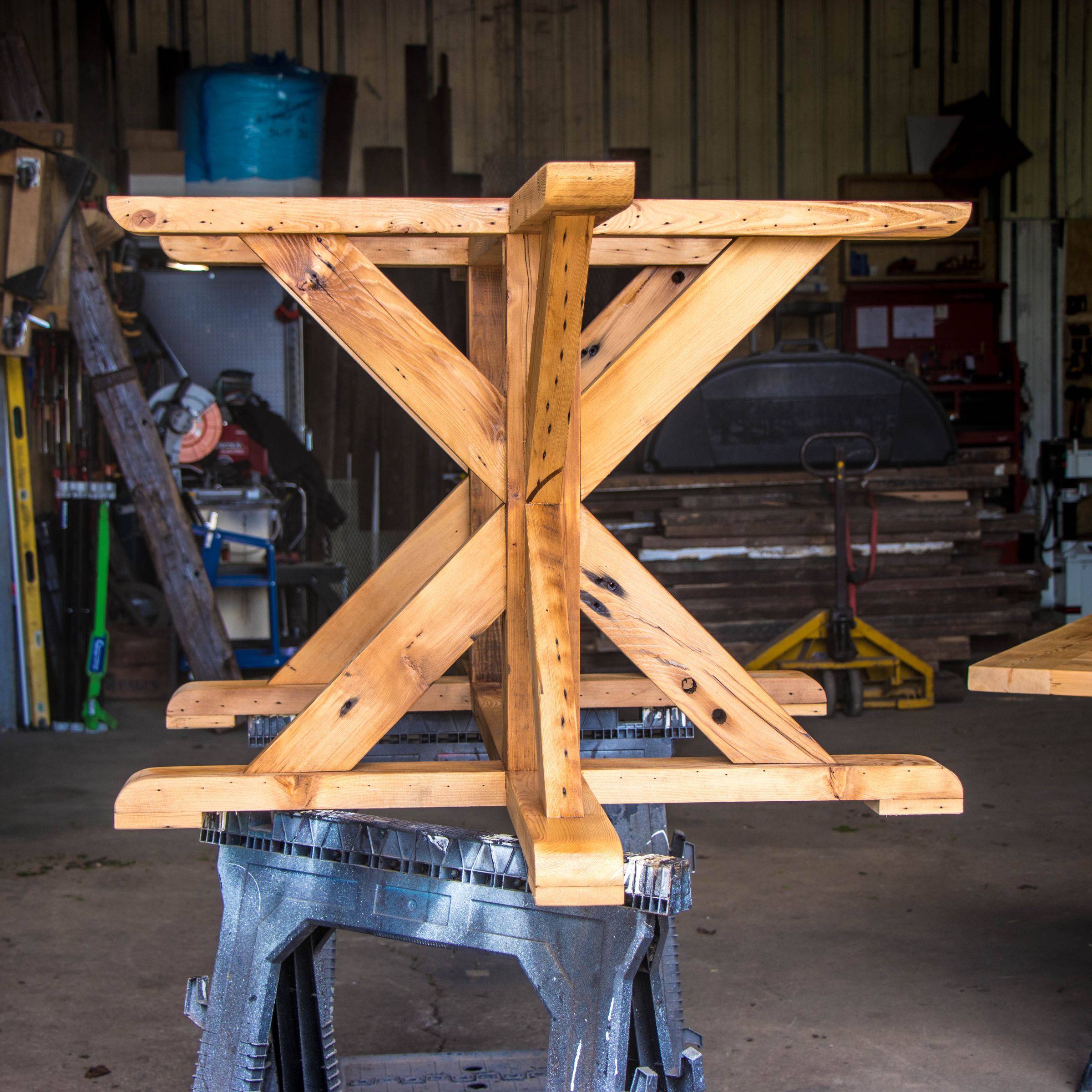 Reclaimed X Style Trestle Table | How to : 8 Steps (with Pictures ...