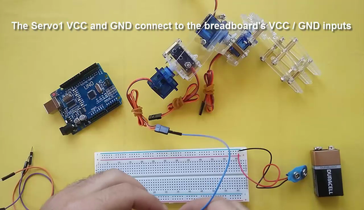 Arduino Robotic Arm Control With A Potentiometer 4 Steps With Pictures Instructables