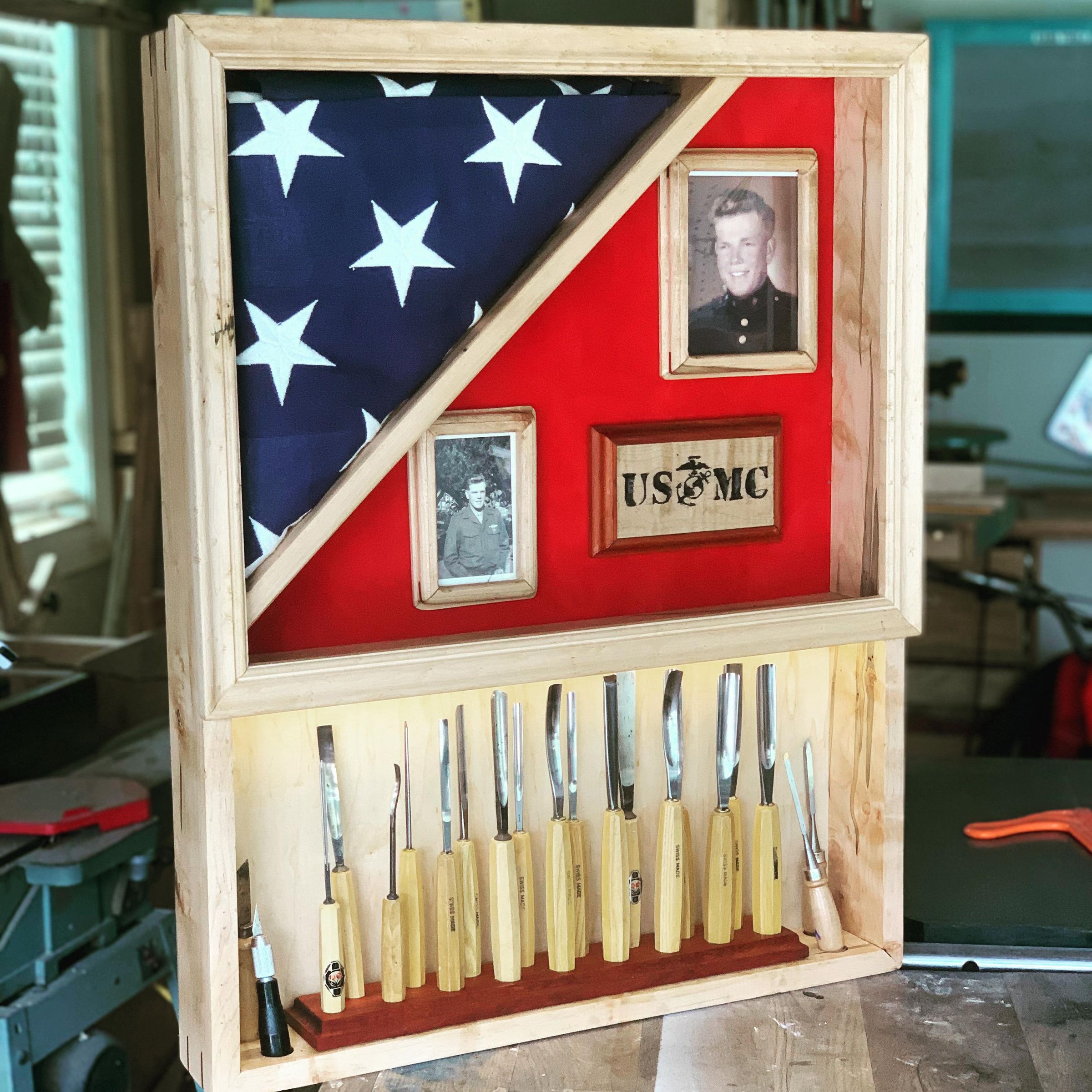 Memorial Flag Shadow Box With Chisel Storage : 7 Steps (with Pictures ...