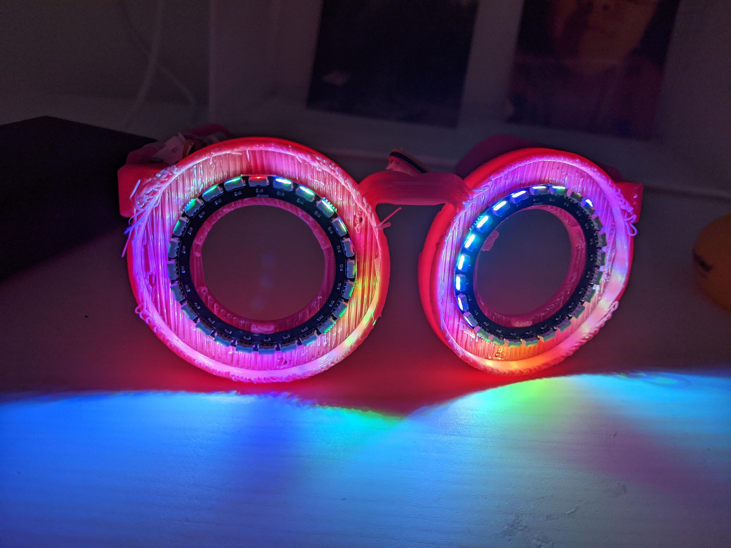 A Pair of LED Glasses With Outwards Facing LED Ring : 7 Steps ...