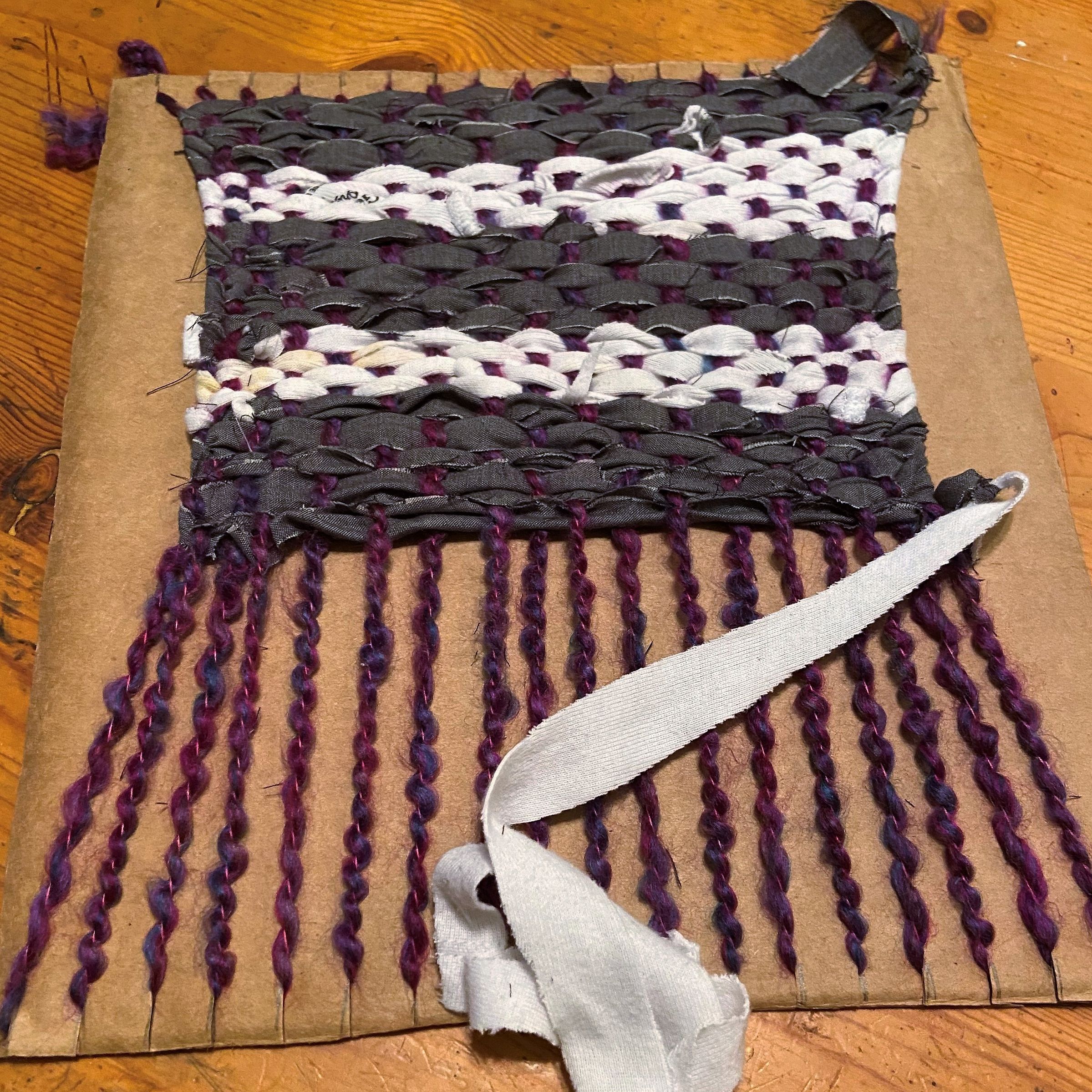 Weaving on a Cardboard Loom Using Recycled Materials : 4 Steps ...