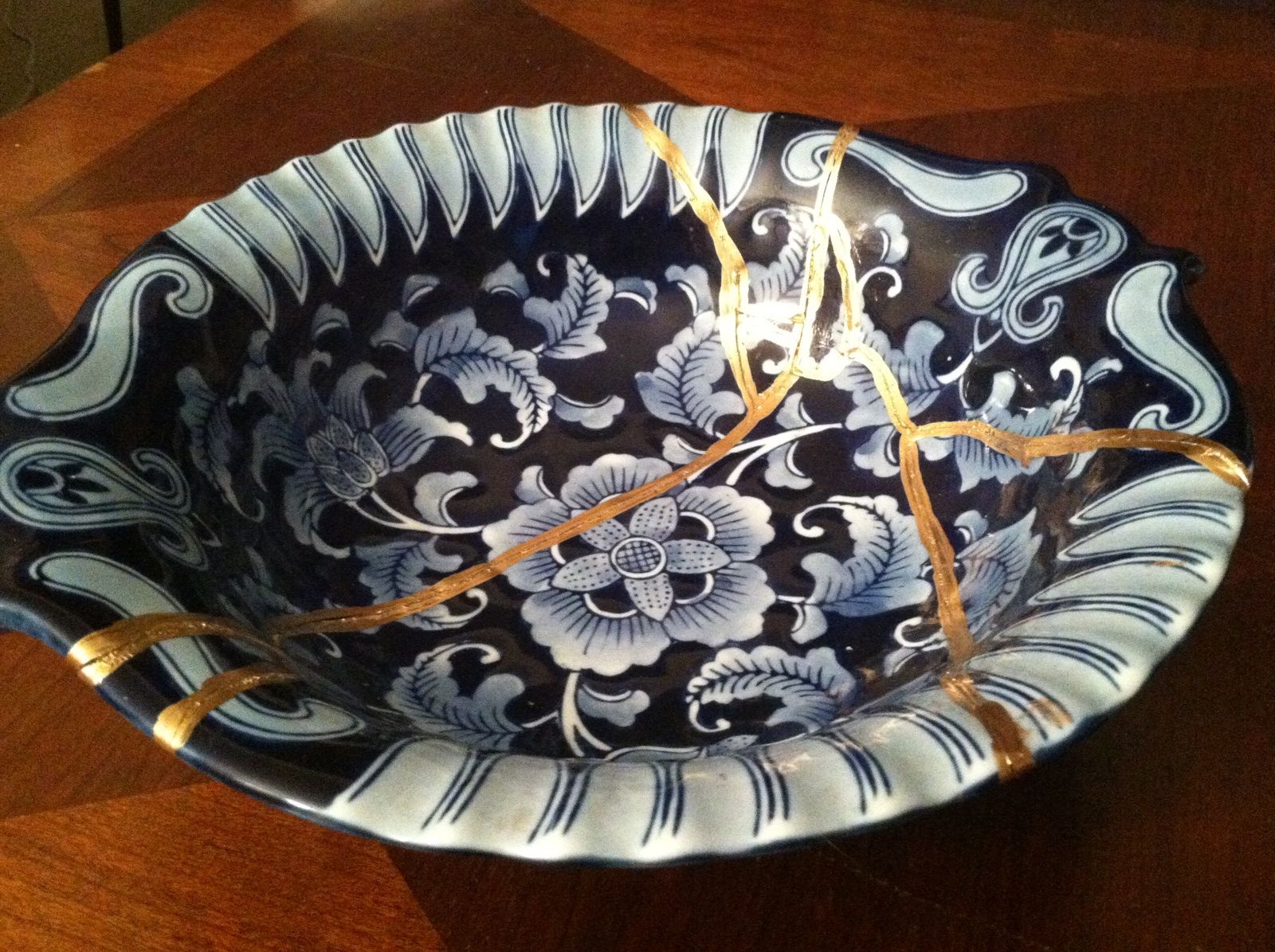Broken Pottery Fixed With Gold