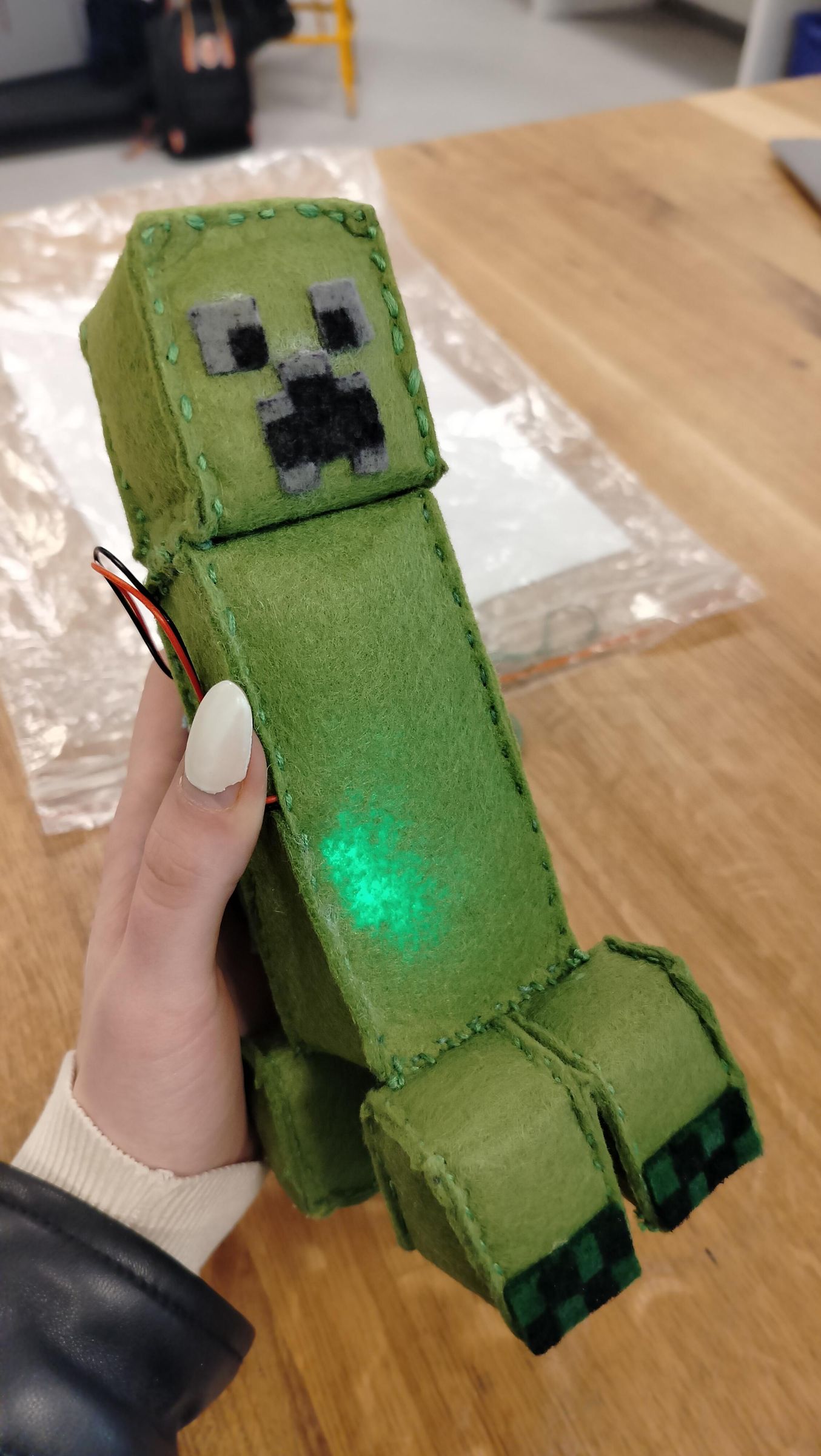 Minecraft Creeper Plushie With Circuit Playground Express Light Inside ...