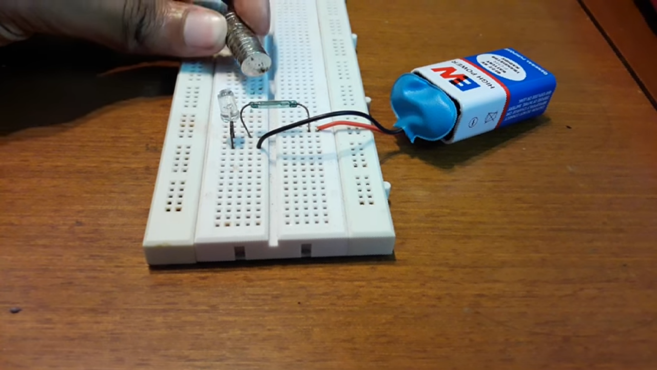 How to Use a "Reed Switch"? DIY:- "Magnetic Switch" on Breadboard : 3 ...