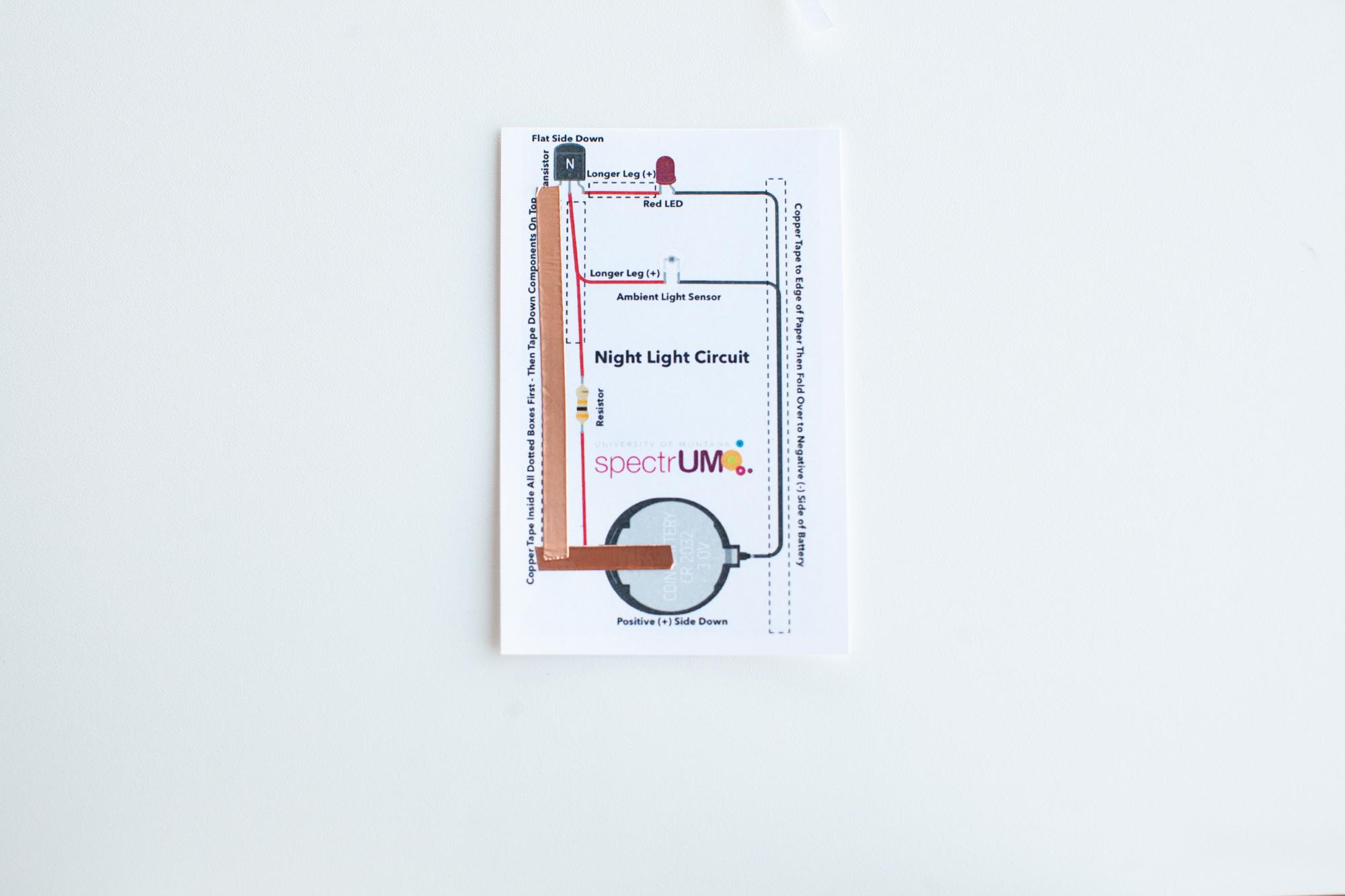 Make a Simple Ambient Light Sensor/Night Light Paper Circuit : 13 Steps ...