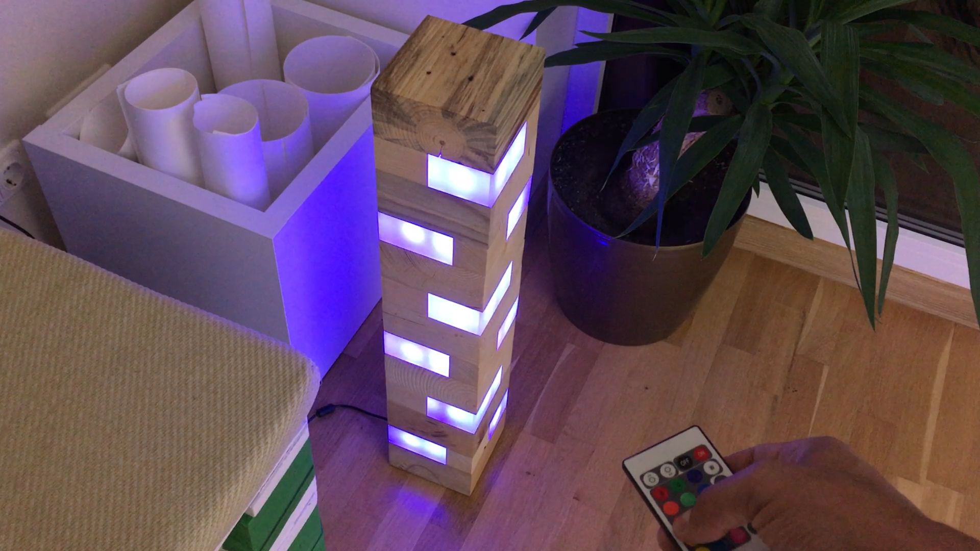 Colored LED Lamp From Pallet Wood Blocks : 10 Steps (with Pictures ...