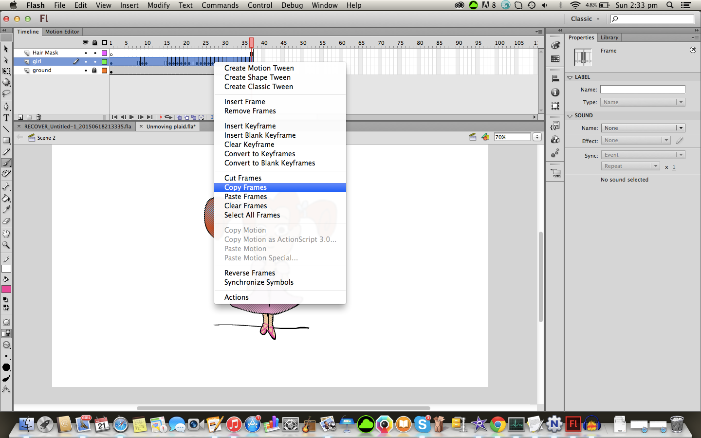 How to Create Unmoving Plaid ('Chowder Style') Animation in Flash CS6 ...