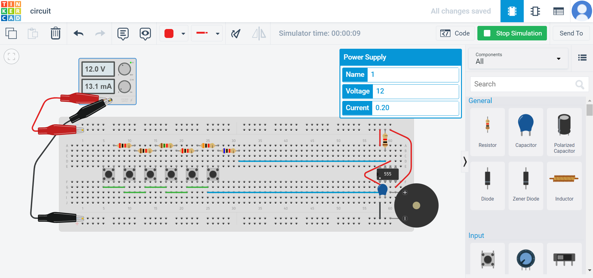 Building a Simple Electronic Piano Using Tinkercad Circuits : 10 Steps ...