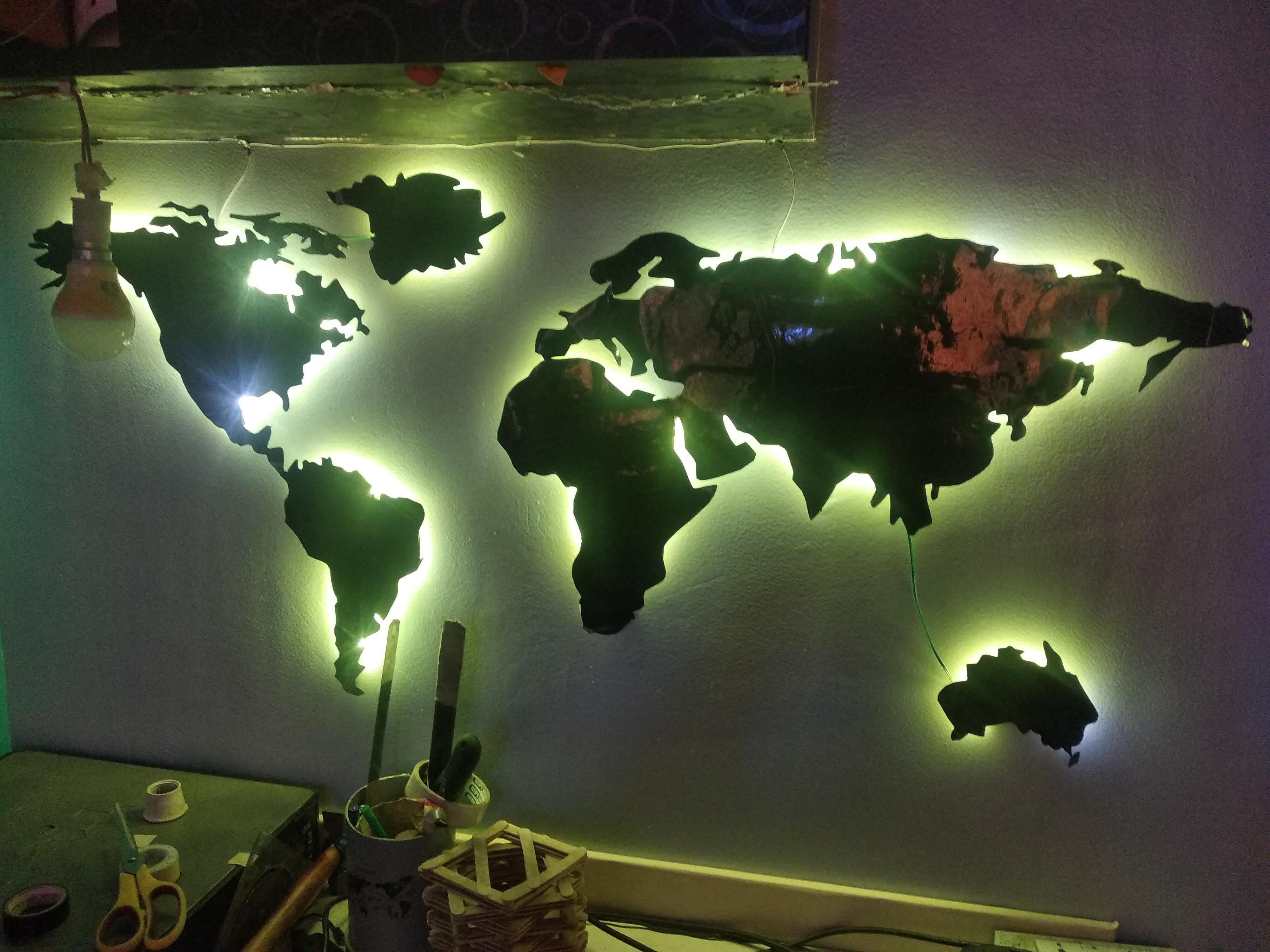 Cardboard World Map With Backlight : 8 Steps - Instructables