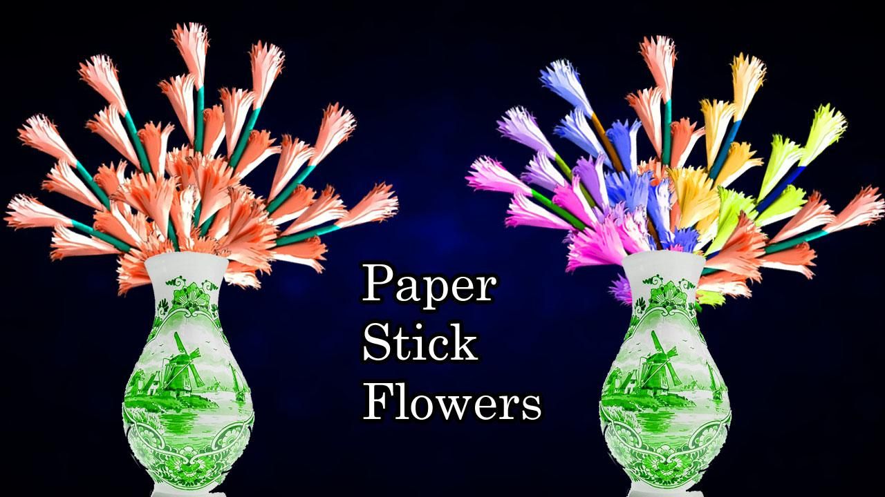 Paper Stick Flowers : 6 Steps - Instructables