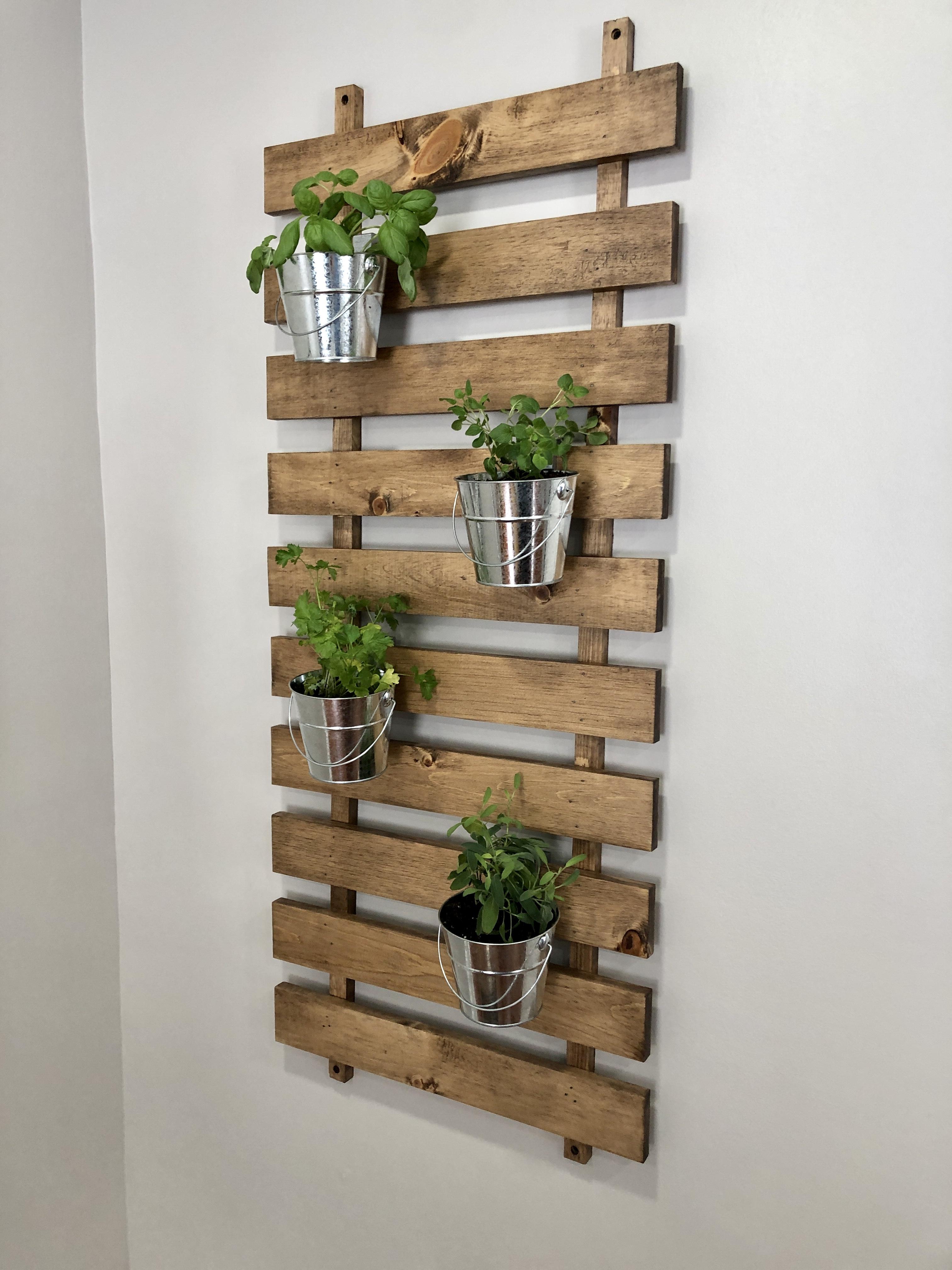 Slat Wood Wall Planter at Carolyn Redington blog