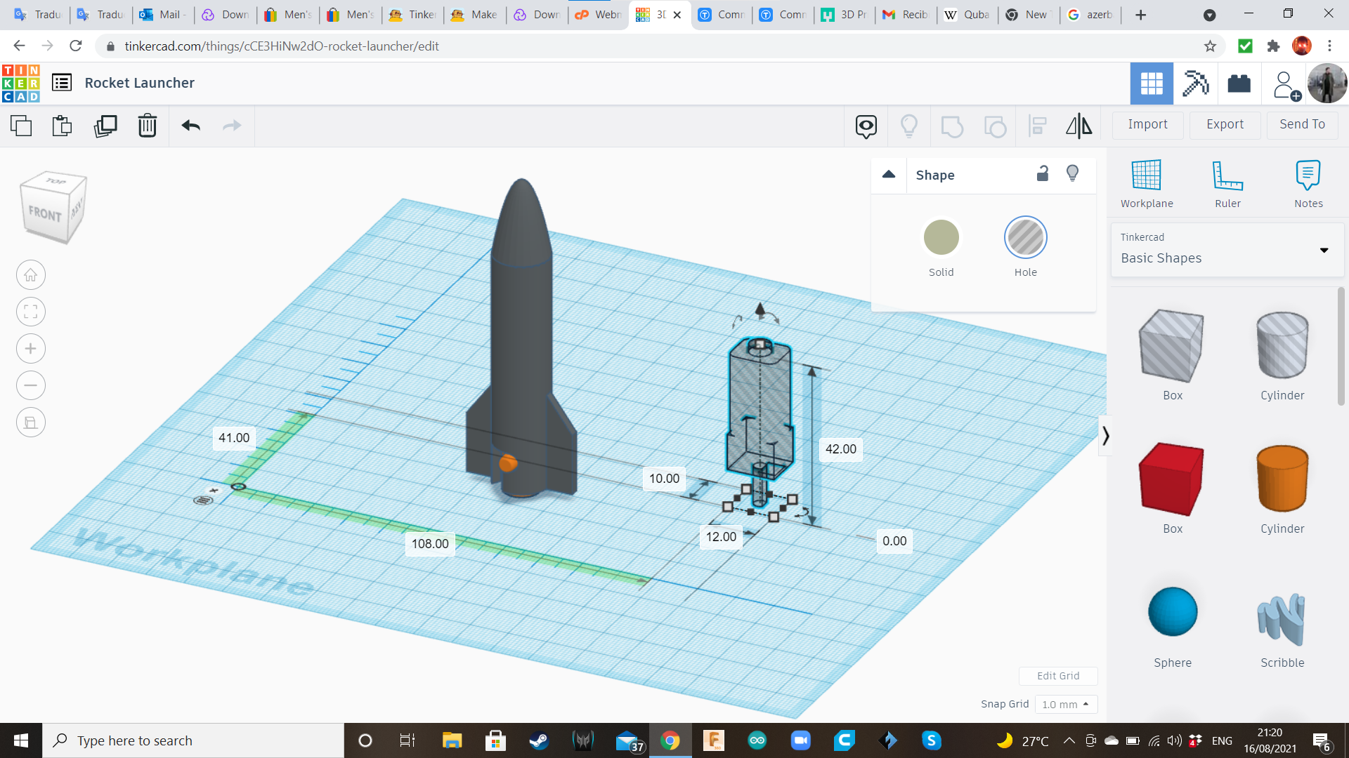 Tinkercad Robotics for School: Rocket Launching Mini-bot : 32 Steps ...