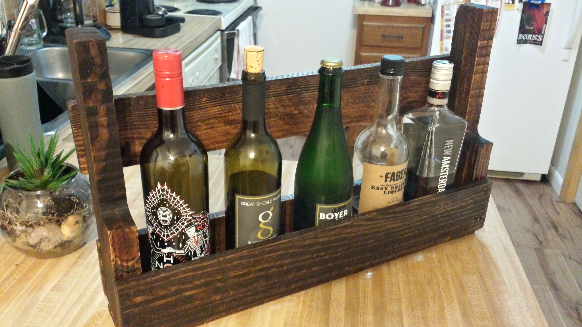 DIY Reclaimed Pallet Shelf/Bottle Rack : 11 Steps (with Pictures ...