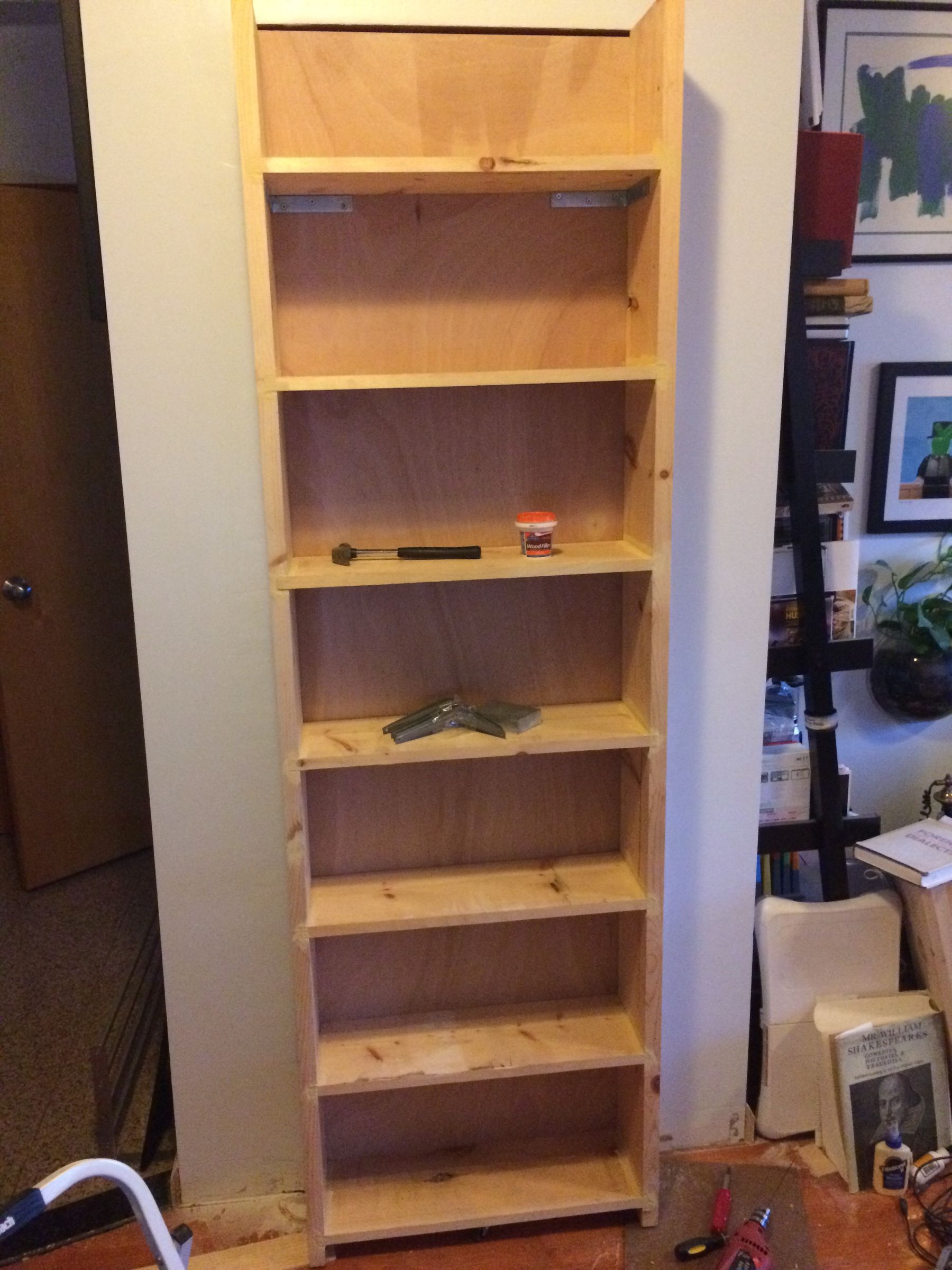 Super SIMPLE Secret Bookshelf Door & Book Unlock Mechanism : 9 Steps ...