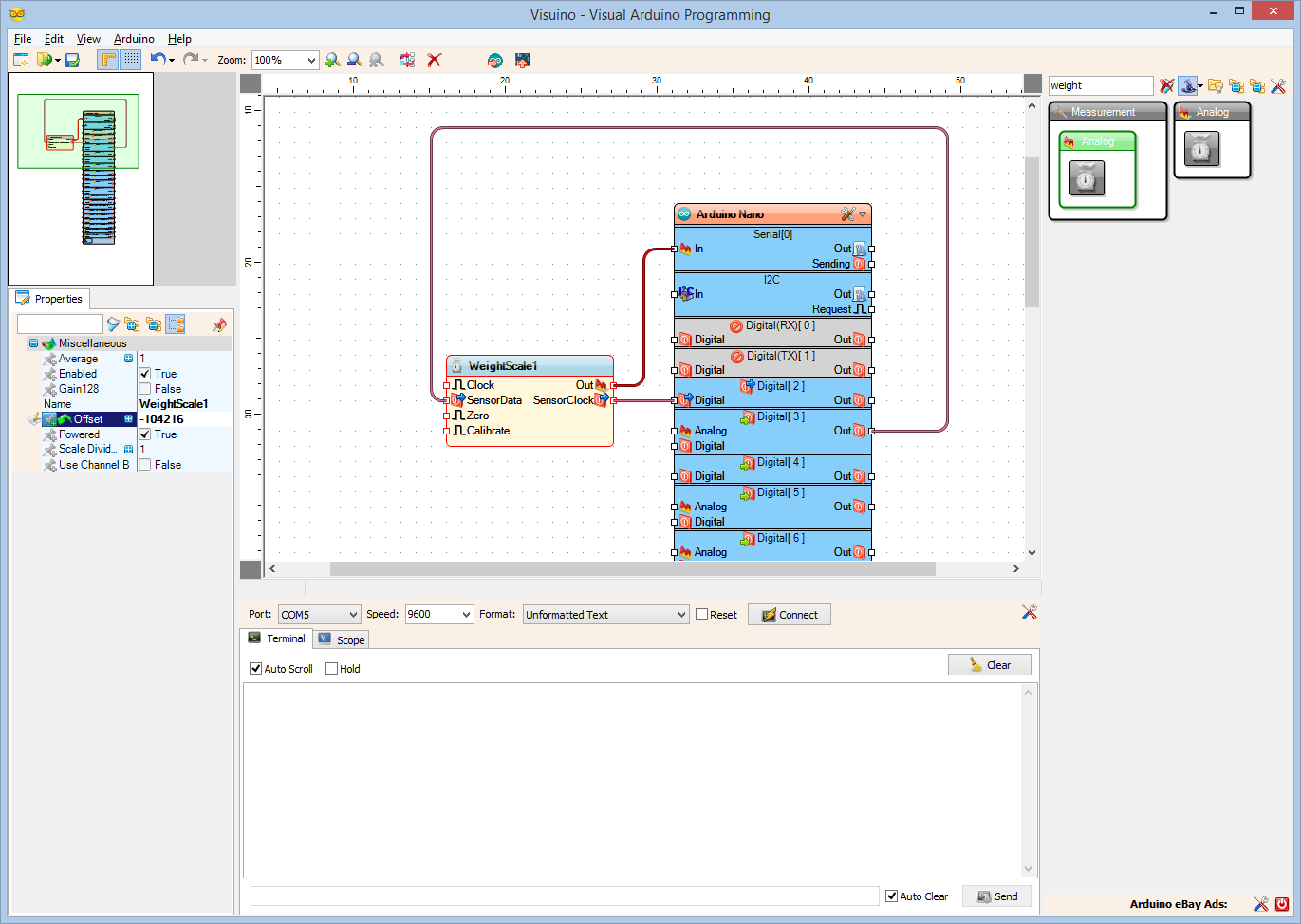 Arduino Nano and Visuino: Measure Weight With HX711 Load Cell Amplifier ...