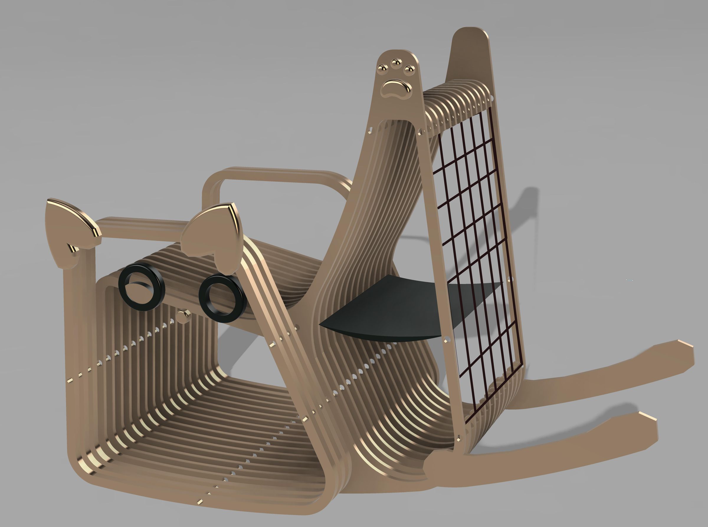 CAT-CHAIR：A Rocking Chair Design That Can Accommodate 3 Cats : 3 Steps ...