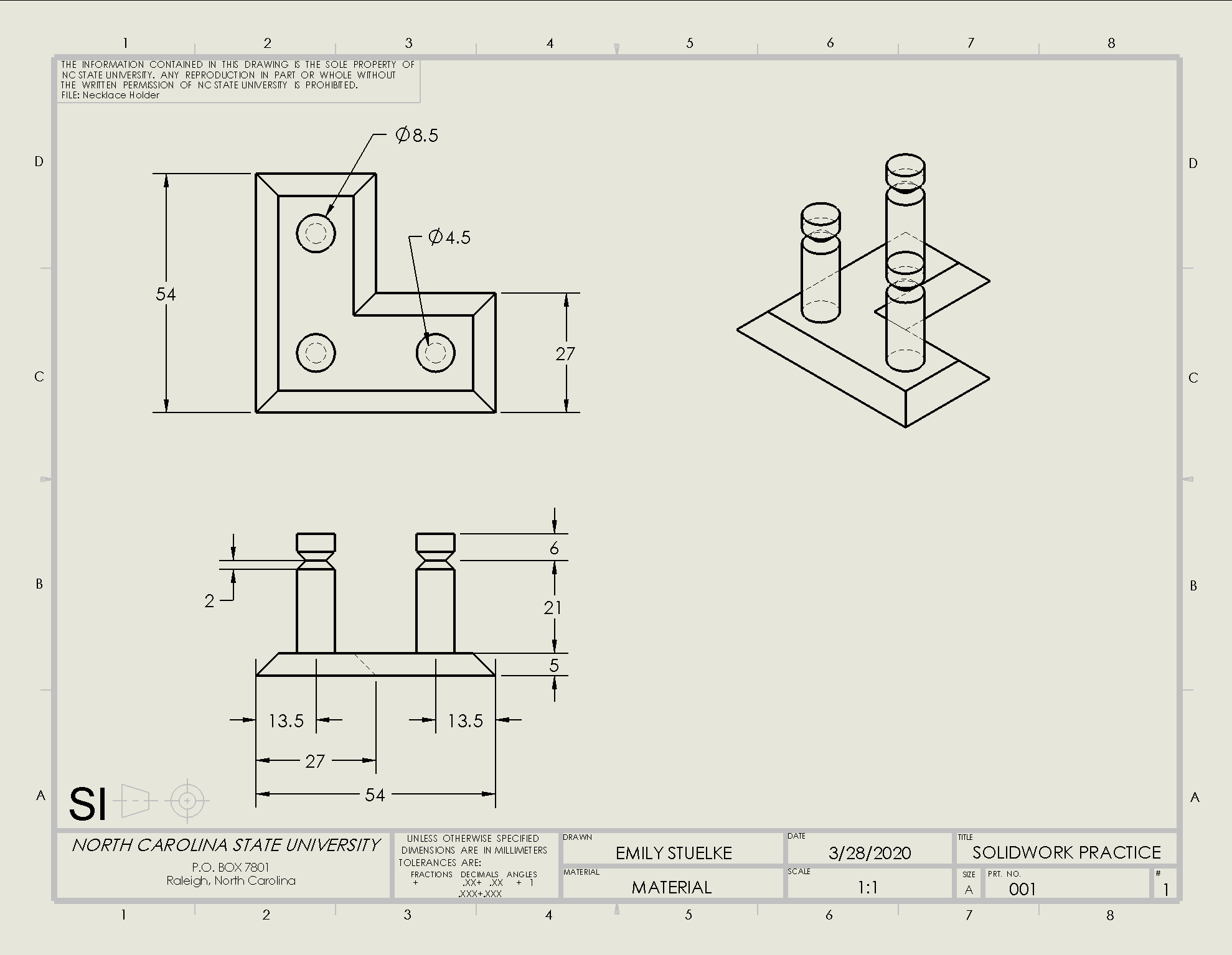 At-Home SolidWorks Activity: Necklace Holder Example : 5 Steps (with ...