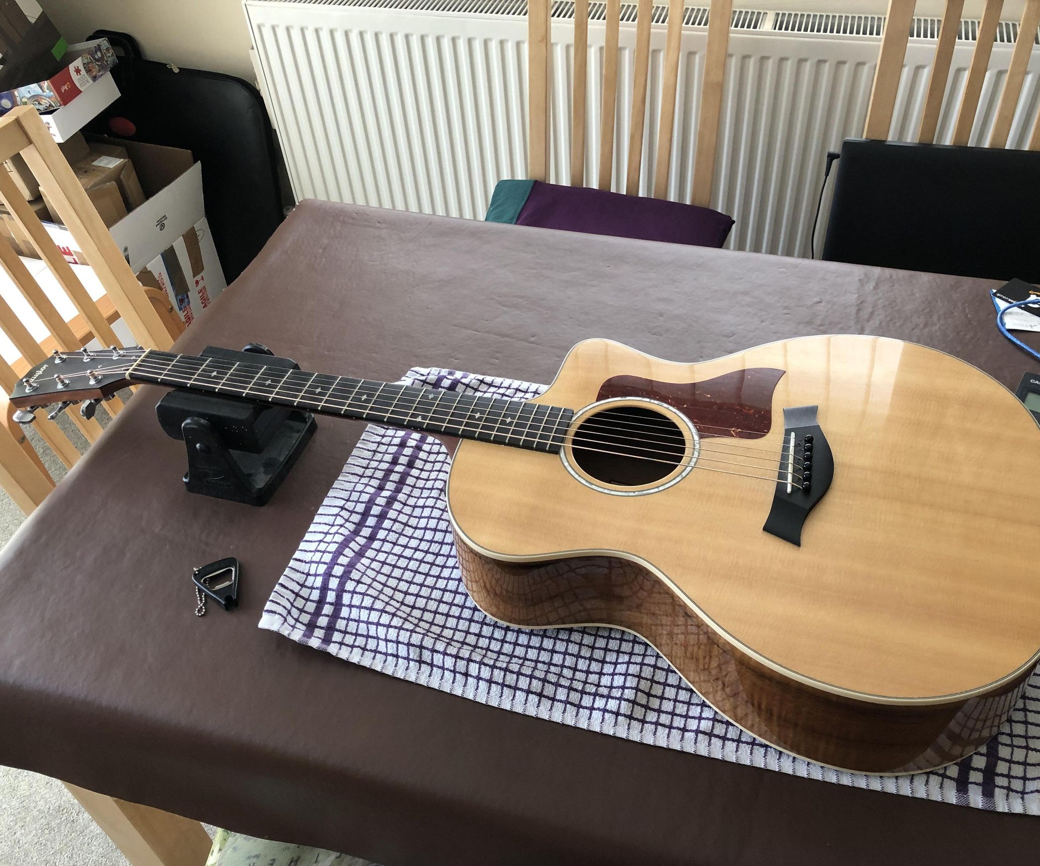 Re- Stringing a Taylor Electro Acoustic Guitar and Locking the Strings ...