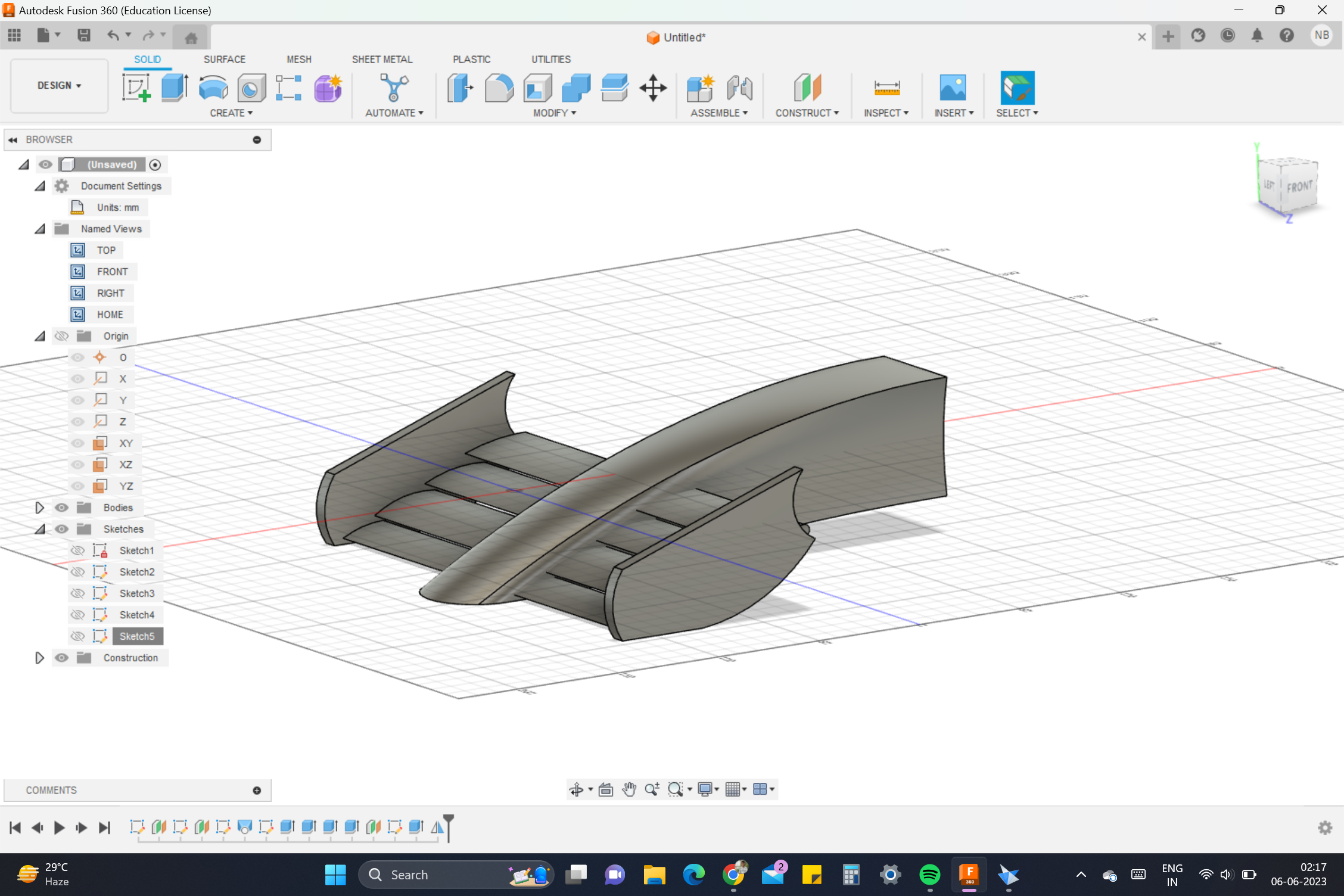 A F1 Car (Formula One) Model in Autodesk Fusion 360 Sent From Tinkercad for 3D Printing ...