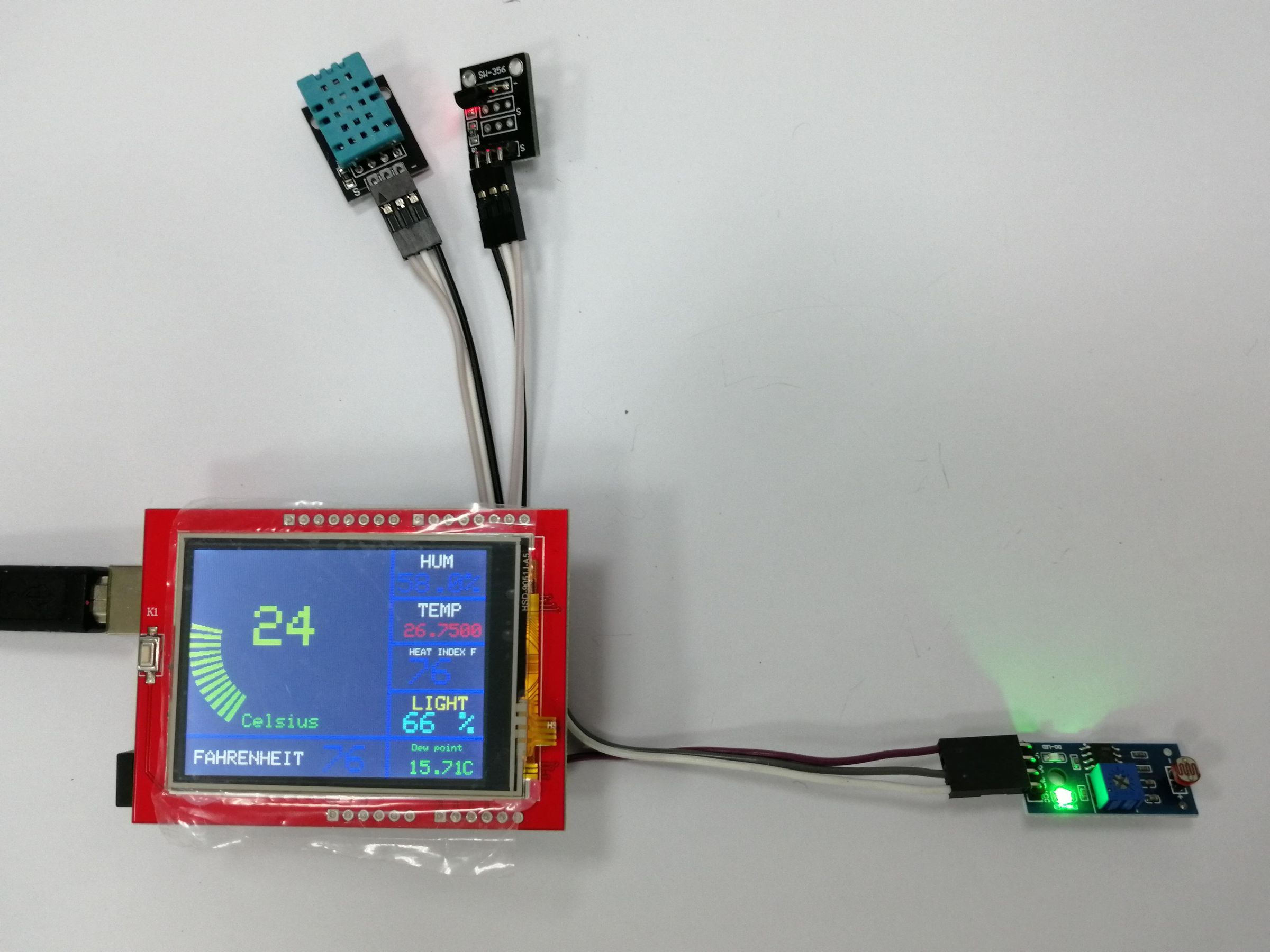 ARDUINO - SPFD5408 TFT LCD 2.4 TEMP and HUMIDiTY Monitor. Fahrenheit & Celsius! - Instructables