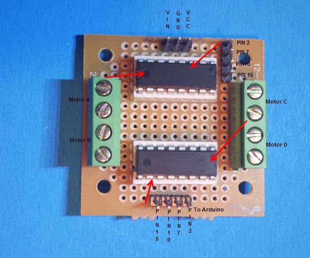 How to Build an L293D Motor Board Controller for Arduino : 4 Steps ...