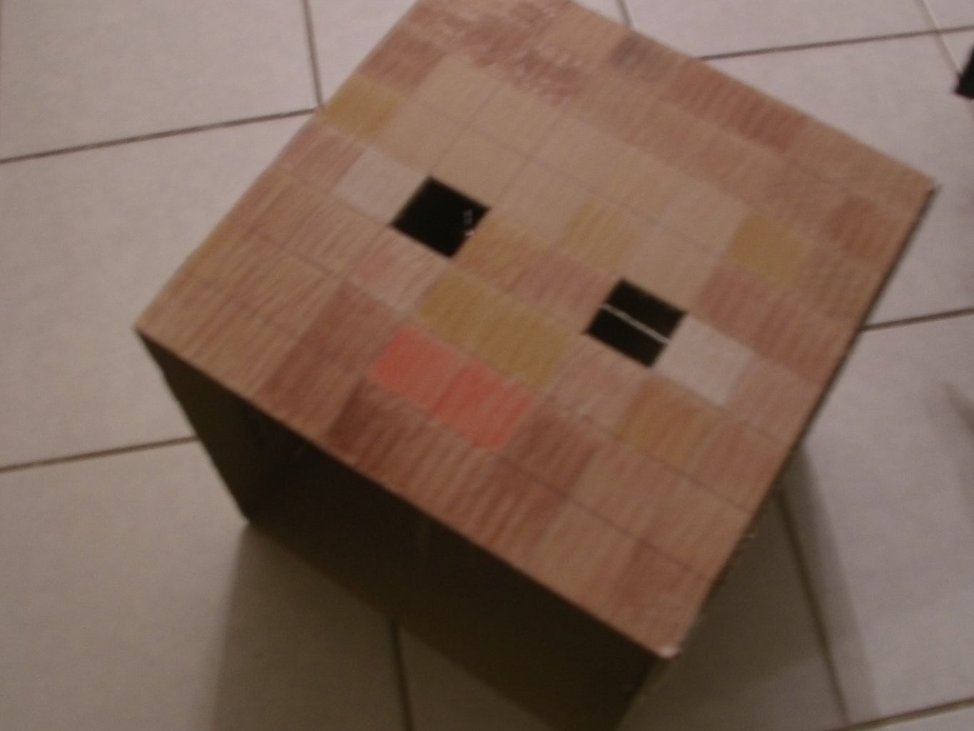 Minecraft Steve Head Cardboard 4 Steps Instructables