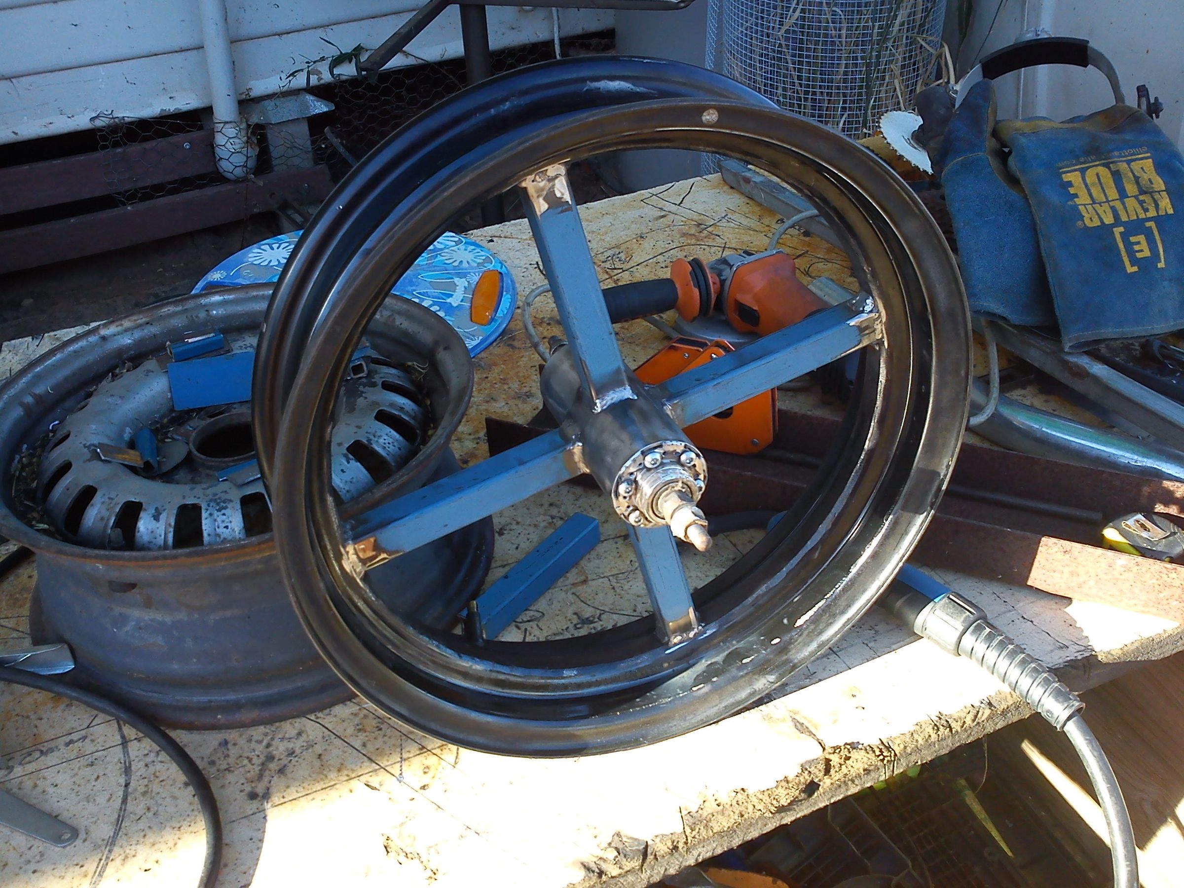 Making Wide Bike Wheel Hubs and Joining Them to Car Rims! : 6 Steps ...
