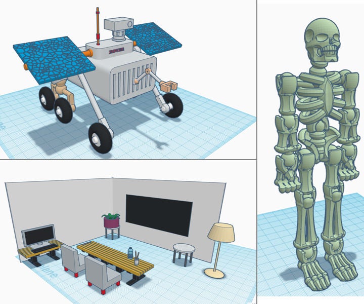 Tinkercad Designs - Rover Skeleton and Home Classroom : 11 Steps ...