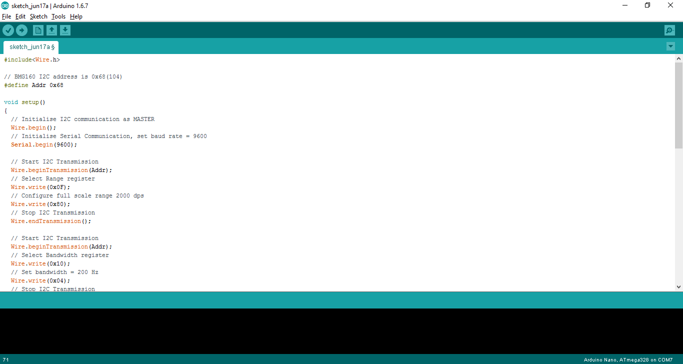 Interfacing of 3-Axis Gyroscope Sensor BMG160 With Arduino Nano : 5 ...