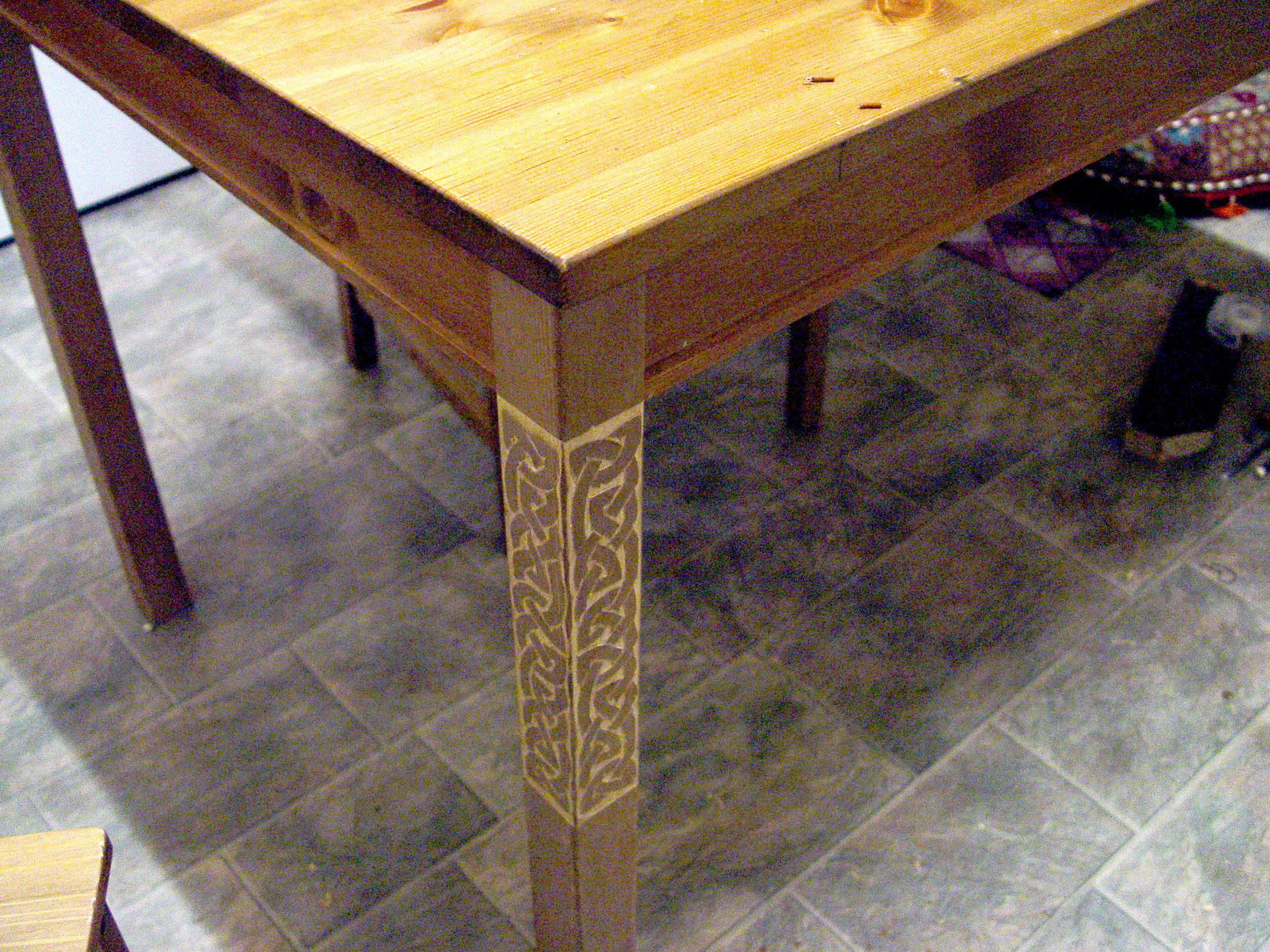 Carved Celtic Knot IKEA Kitchen Table : 5 Steps (with Pictures ...