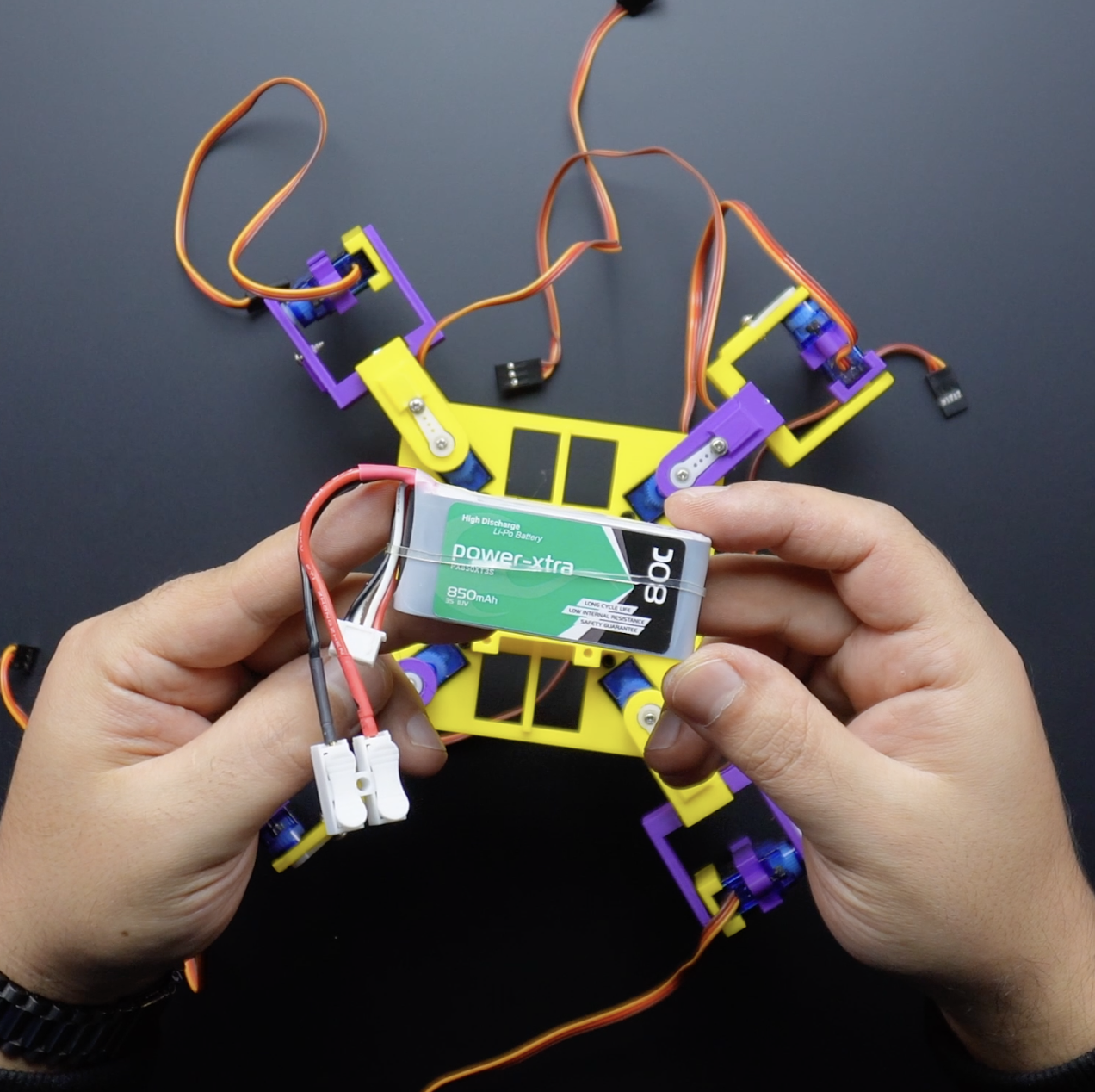 4-Legged Spider Robot With 3D Printed Parts (8 Servo Motors and an ...