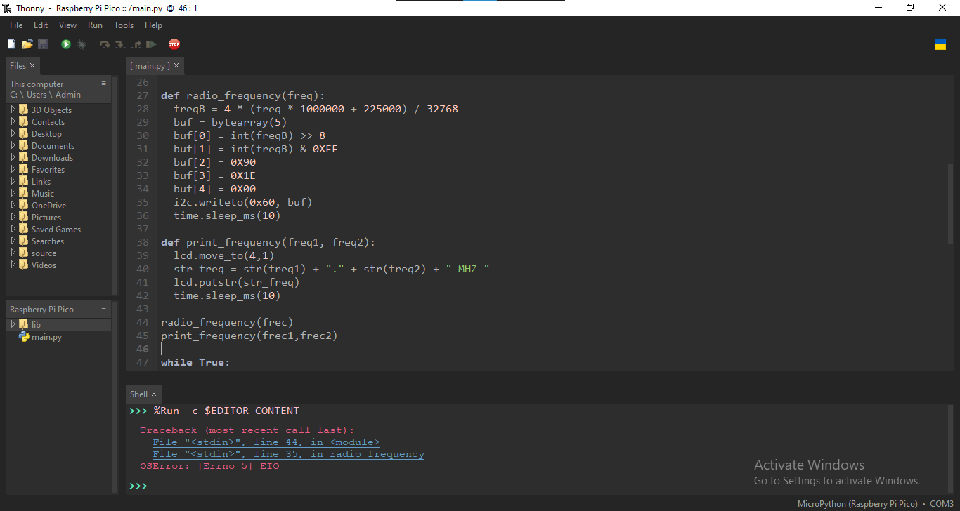 Raspberry Pi Pico and TEA5767 FM Radio : 8 Steps (with Pictures ...