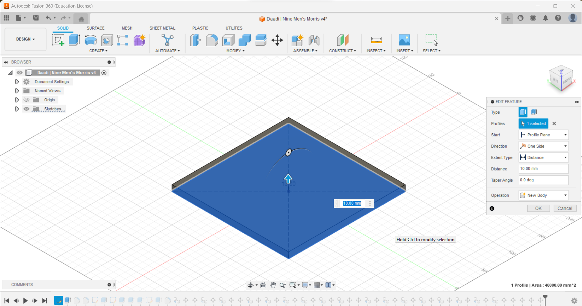 How to Design 9 Mens Morris Game in Fusion 360 : 10 Steps (with ...