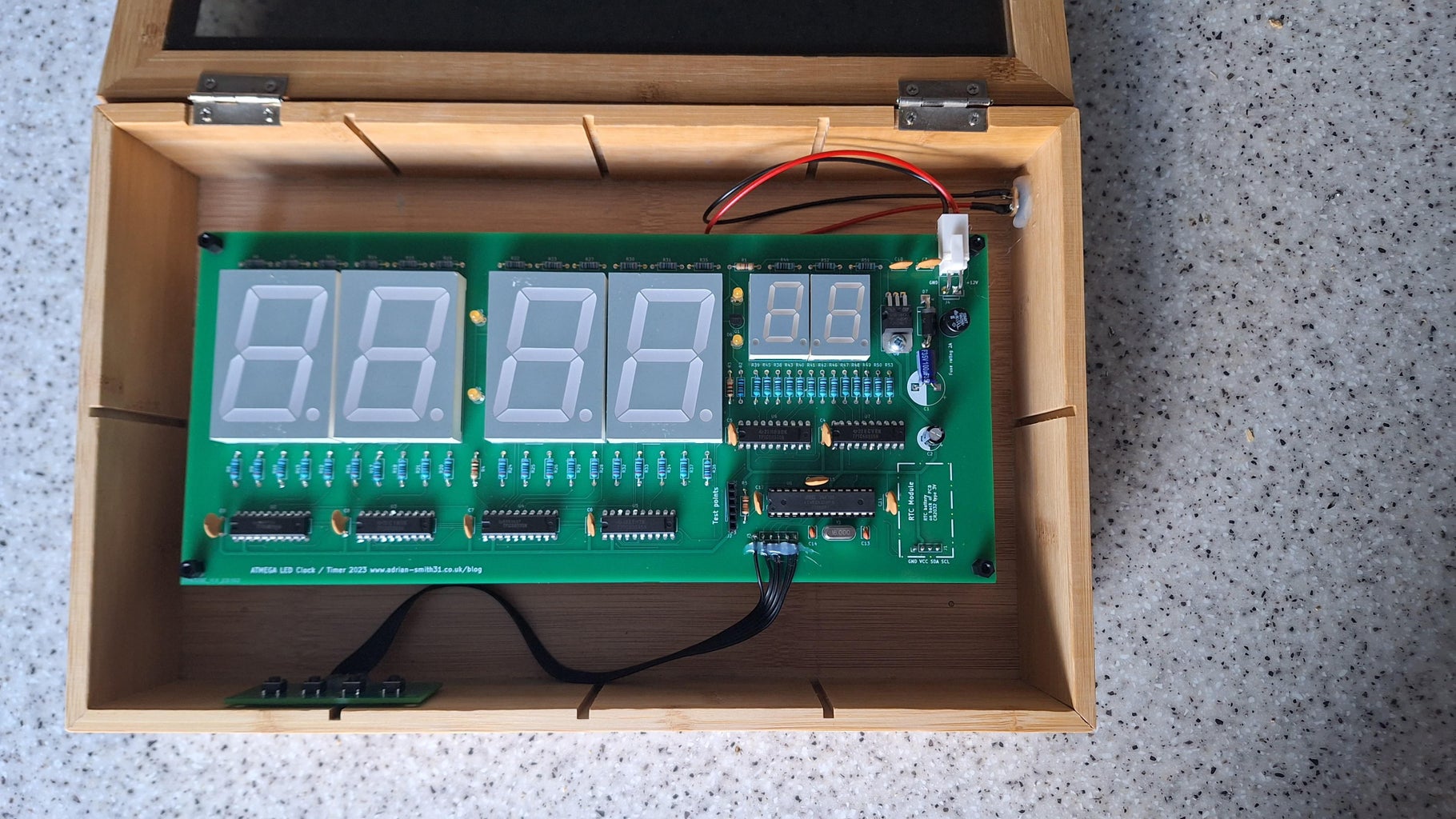 Large 6 Digit Led Clock 1 8 0 8 High Digits Using Arduino And