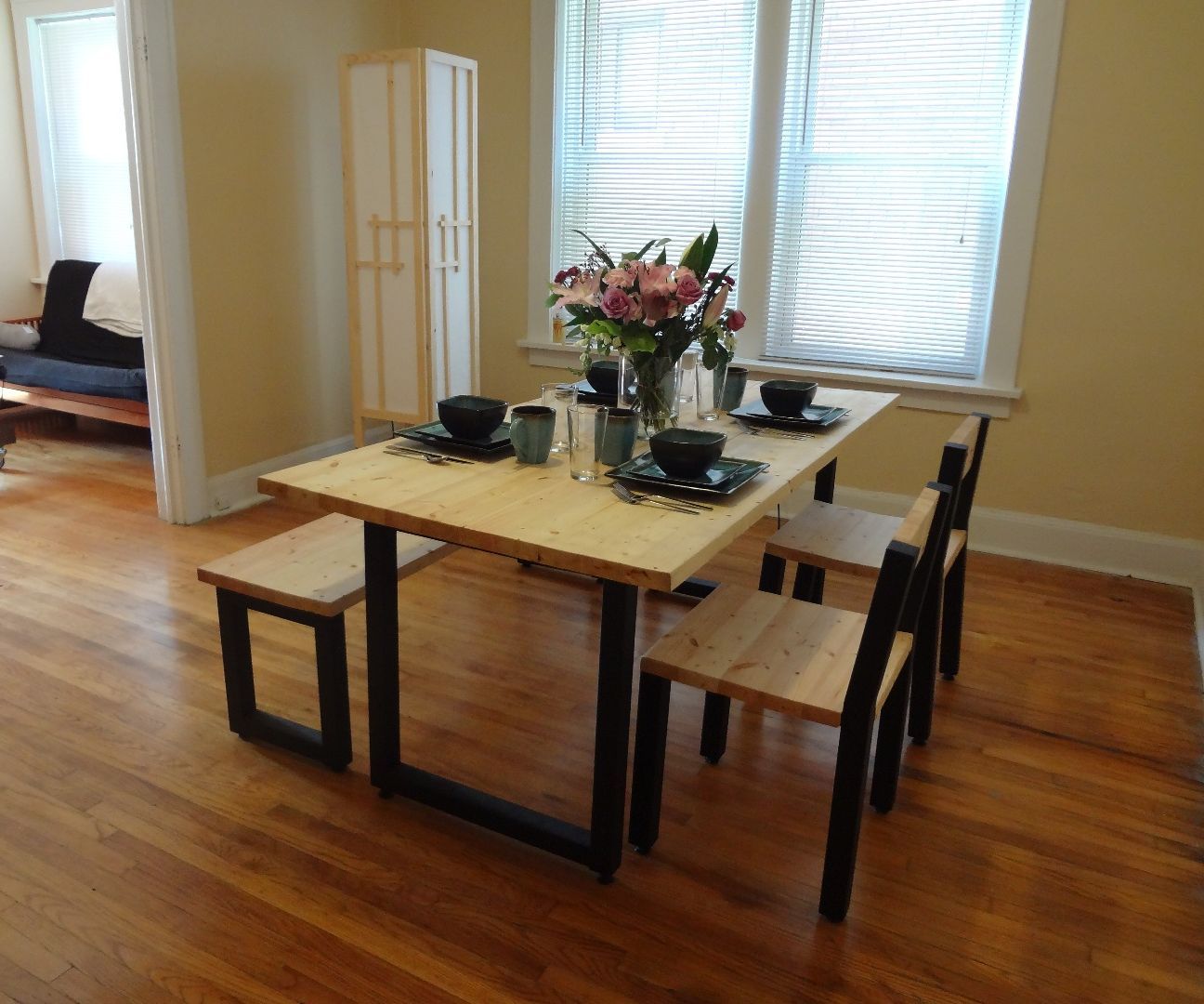 Steel and 2x4 Full Dining Table Set : 9 Steps (with Pictures ...
