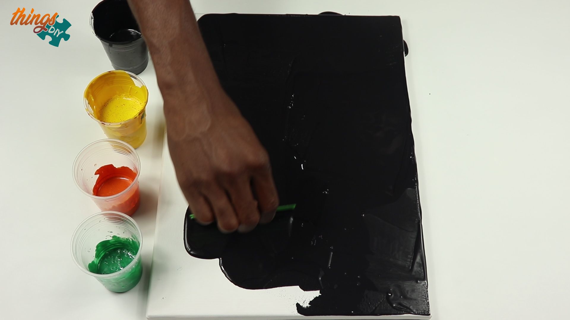 Acrylic Pouring String Pull Abstract Flower Painting : 5 Steps ...